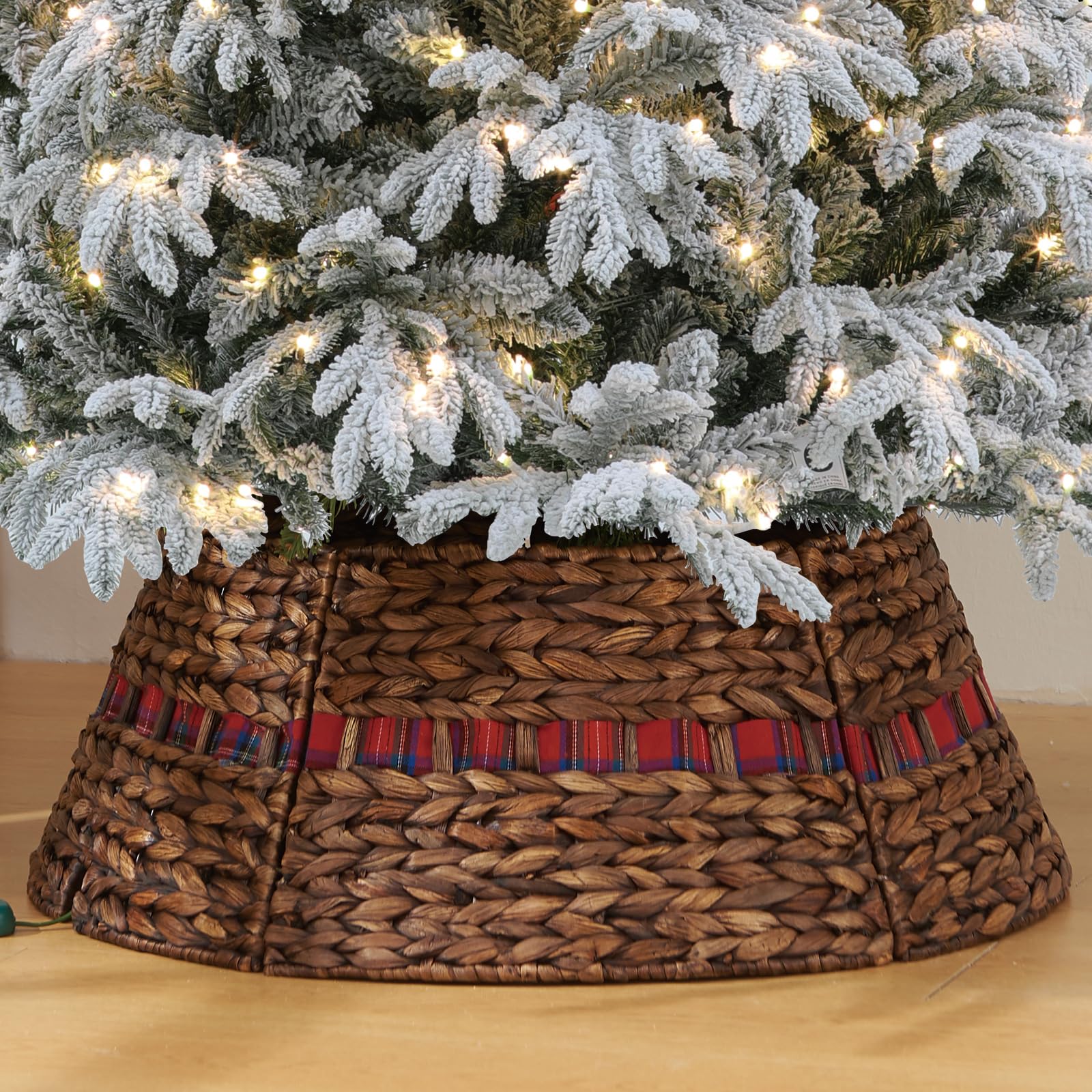 Amazon.com: ROSOS Christmas Tree Collar 28", Water Hyacinth 5 Pieces ...