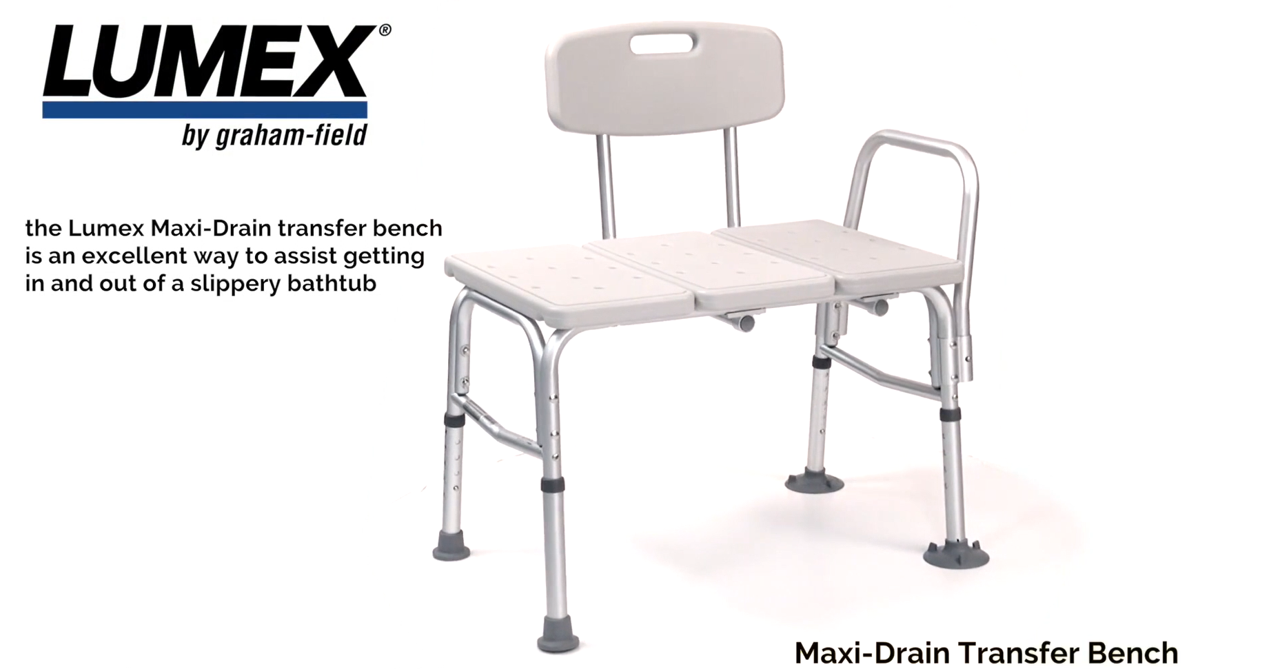 Watch Lumex Maxi Drain Transfer Bench on Amazon Live