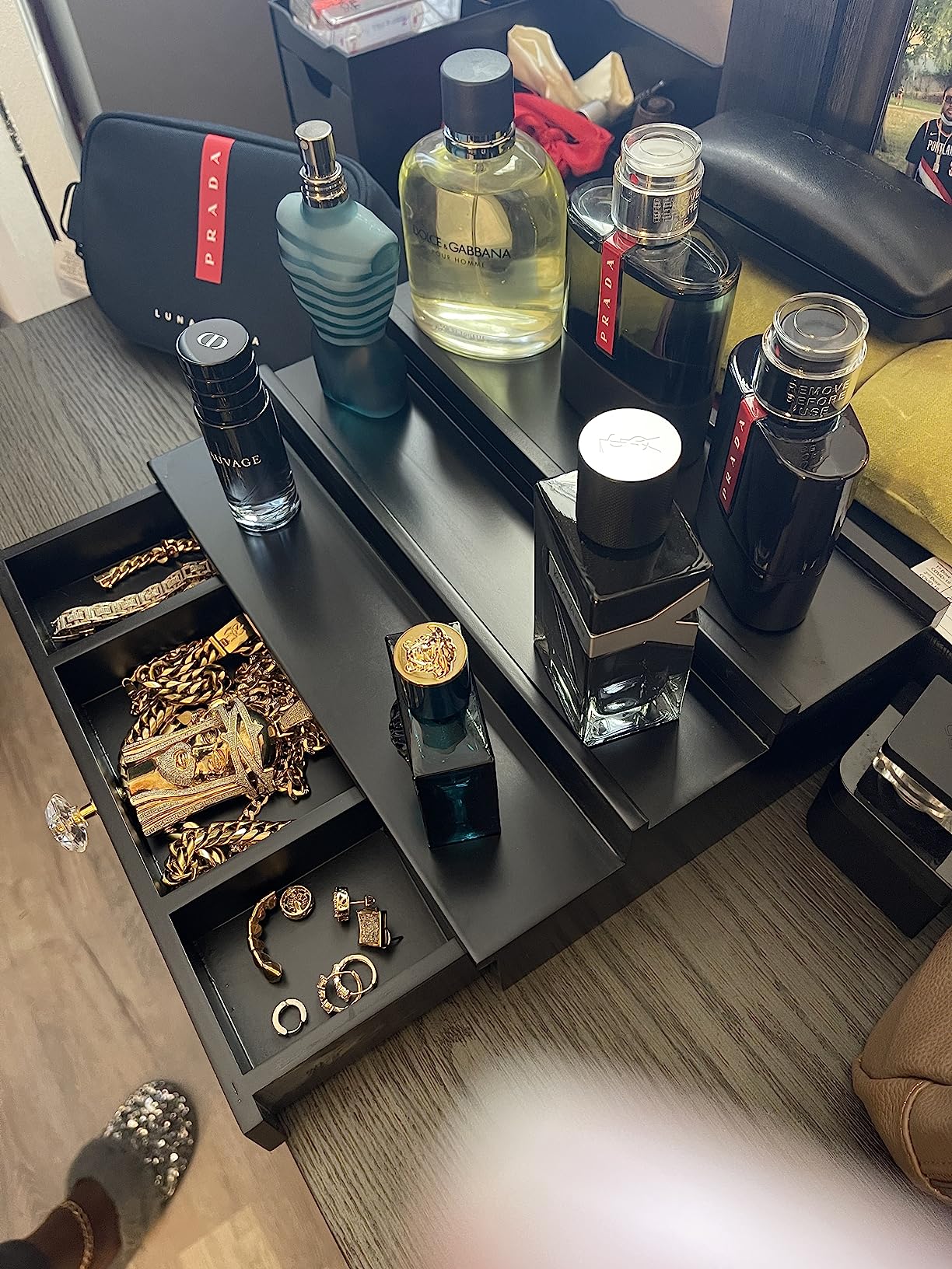 $9/mo - Finance Iswabard Cologne Organizer for Men 3 Tier Cologne Stand ...