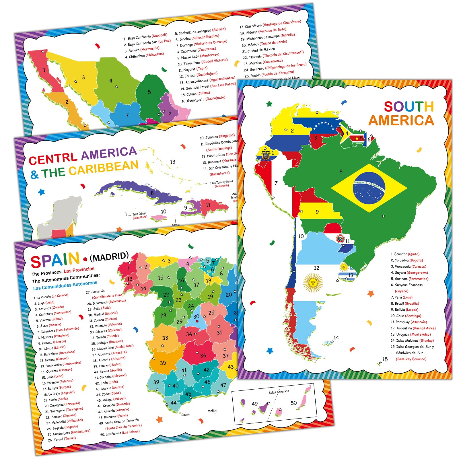 Amazon.com : gisgfim 18 x 12 in Spanish Posters Spanish Language ...