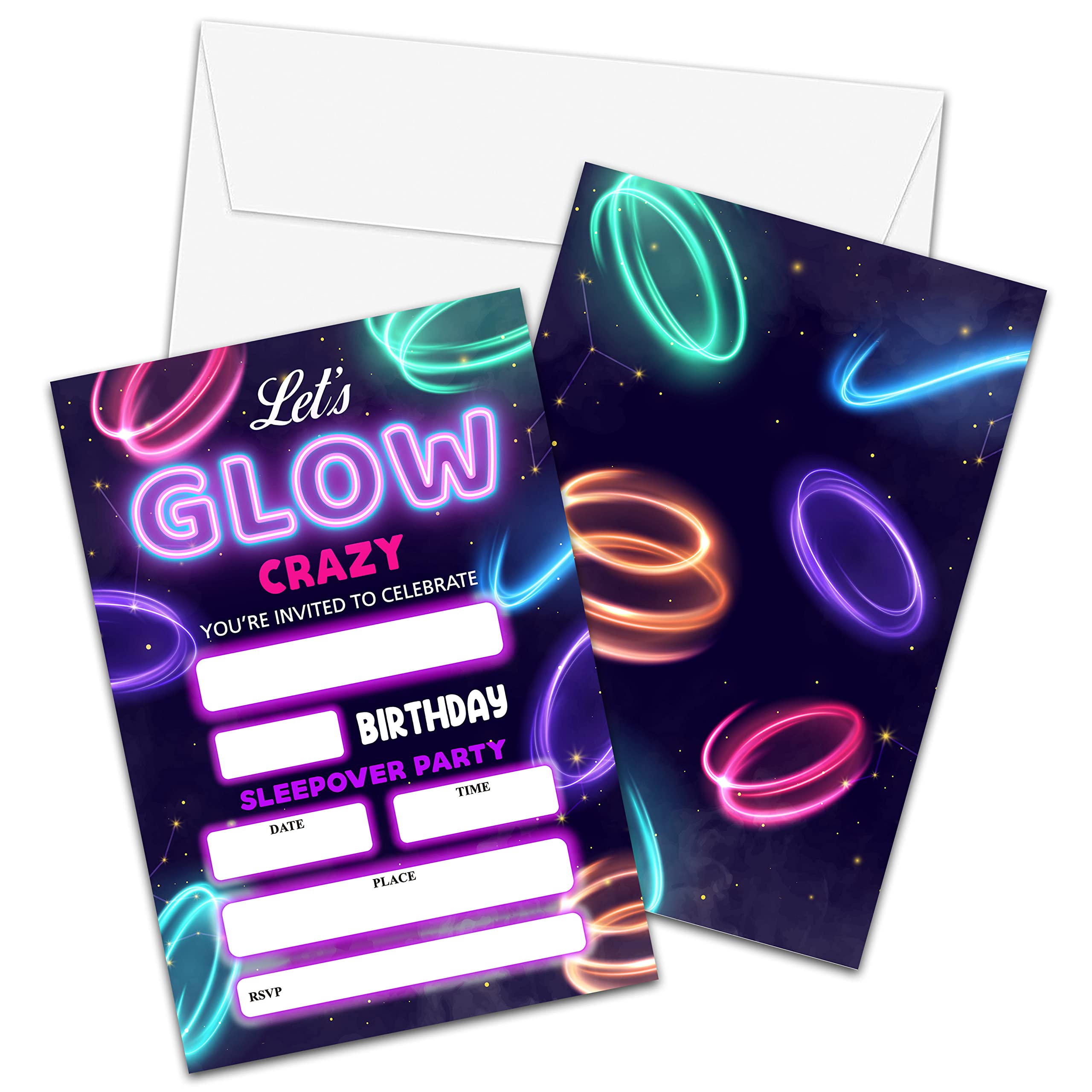 Neon Girl Birthday Invitation Custom Customize 151+ Neon Party