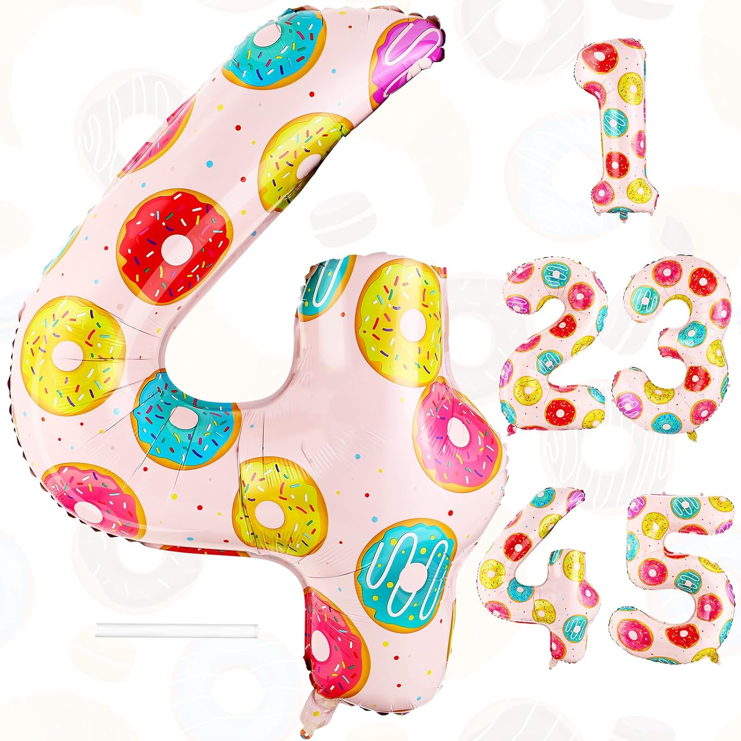 Amazon.com: Lunmon 40 Inch Large Number Balloon 40 Inch Donut Theme Balloon Birthday Decor ...