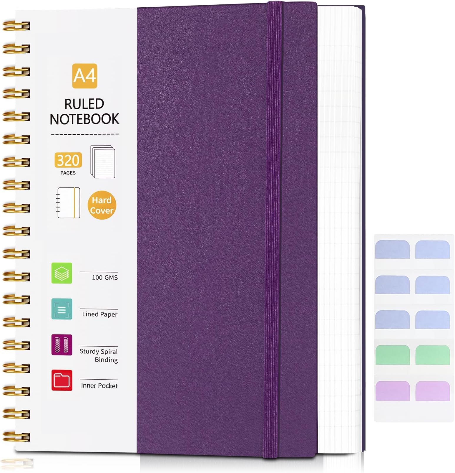 Amazon.com : Spiral Notebook, 365 Page Hardcover College Ruled Notebook ...