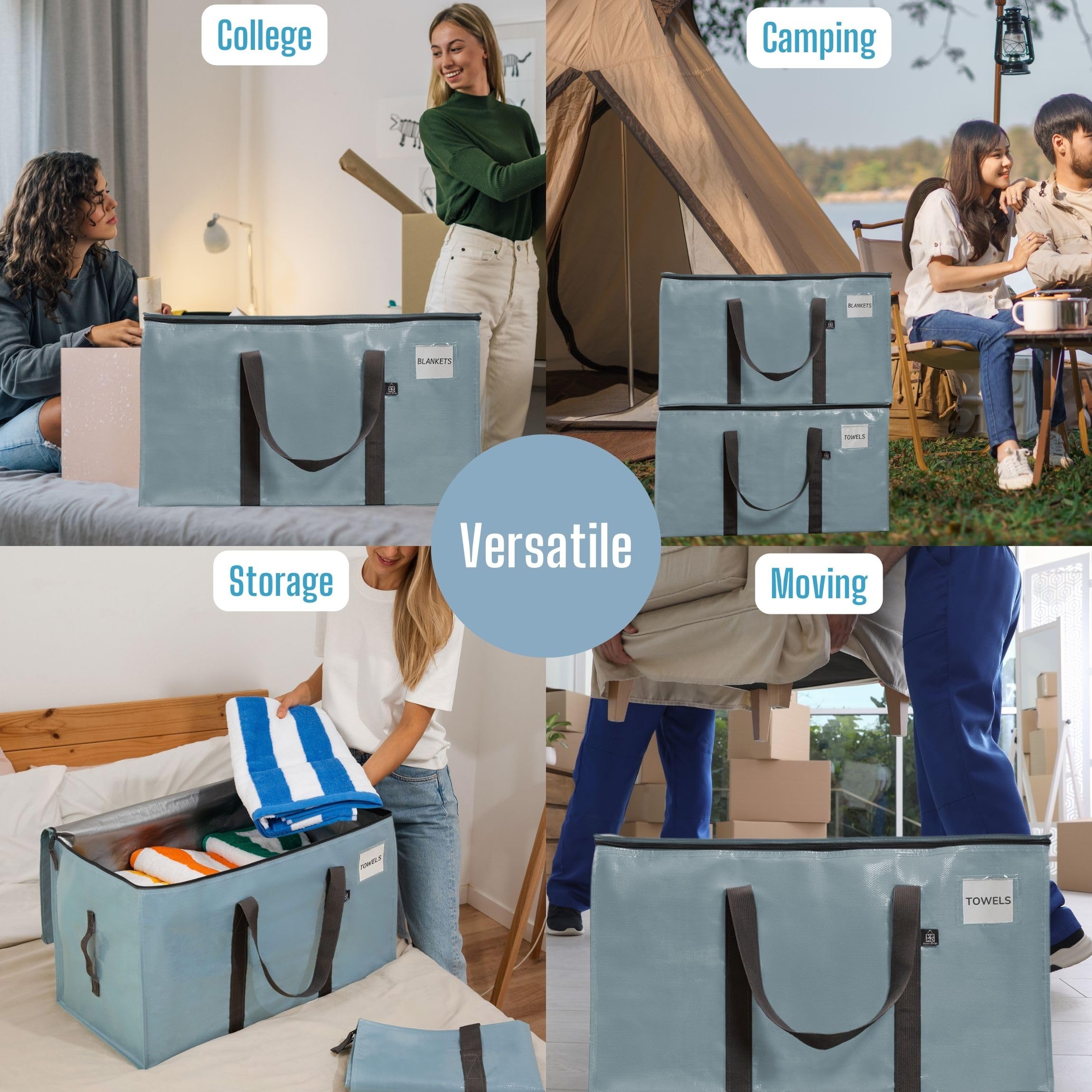 Snapklik.com : VENO 4 Pack Moving Bags, Upgraded Heavy Duty, Moving ...