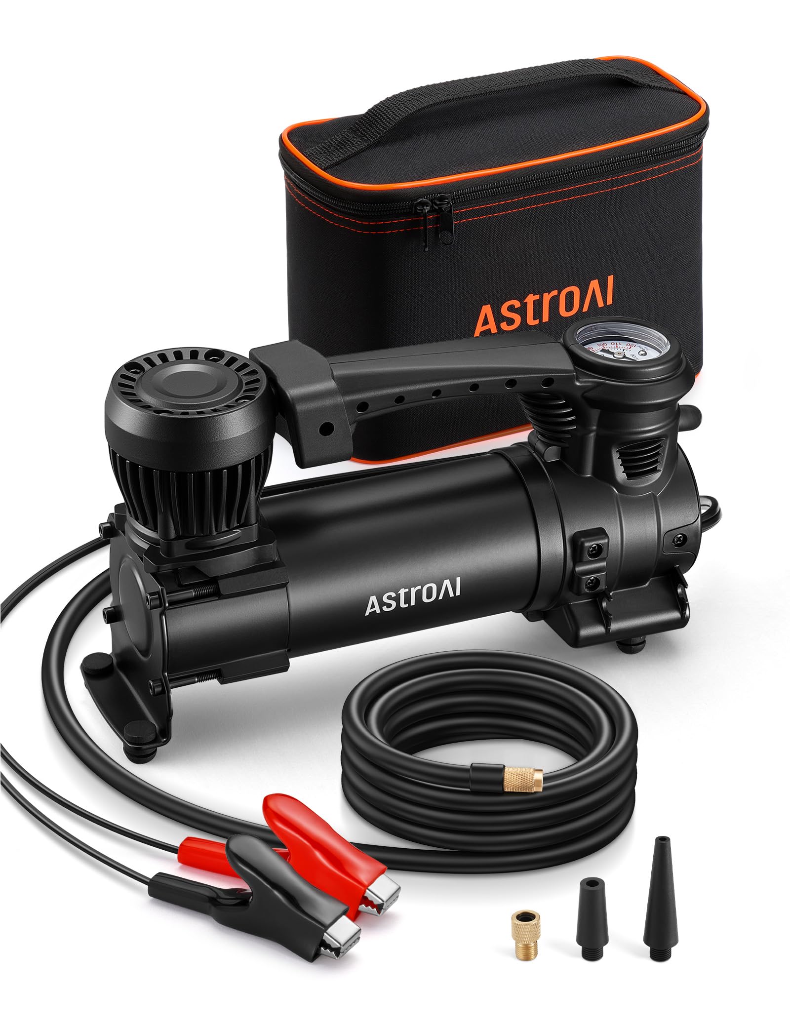 AstroAI T3 Heavy-Duty Air Compressor Black 12V 120PSI Tire Pump with ...