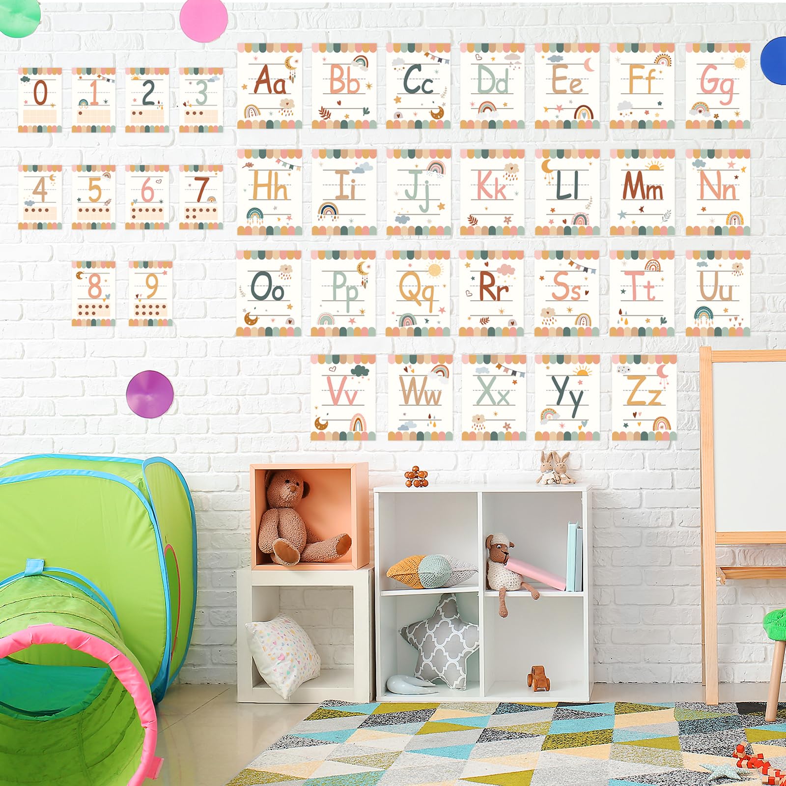 Alphabet Line For Classroom Wall 67 Pieces Alphabet And Number Bulletin ...