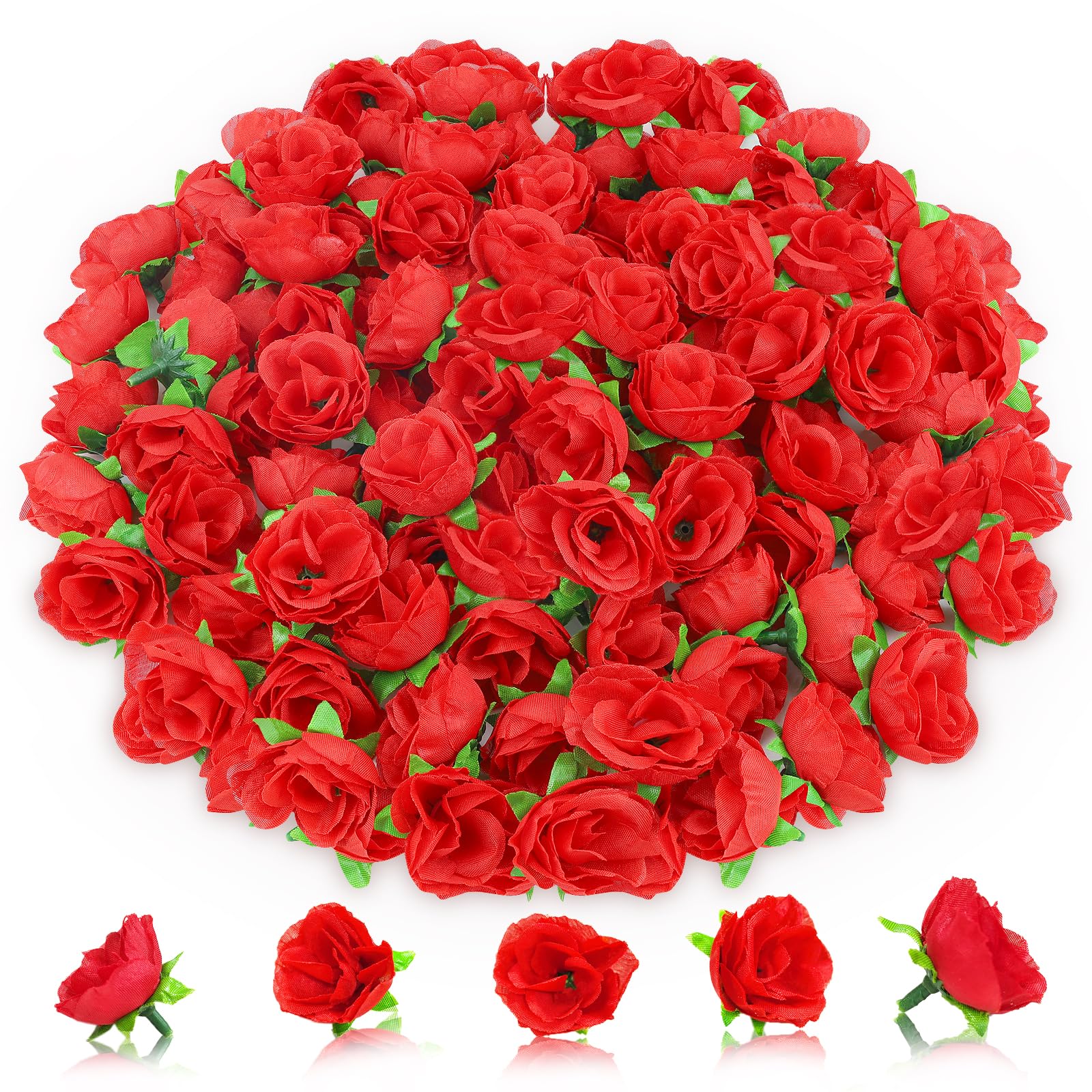 Amazon.com: AWARDSEN Red Roses Artificial Flowers Fake Red Rose 100pcs ...