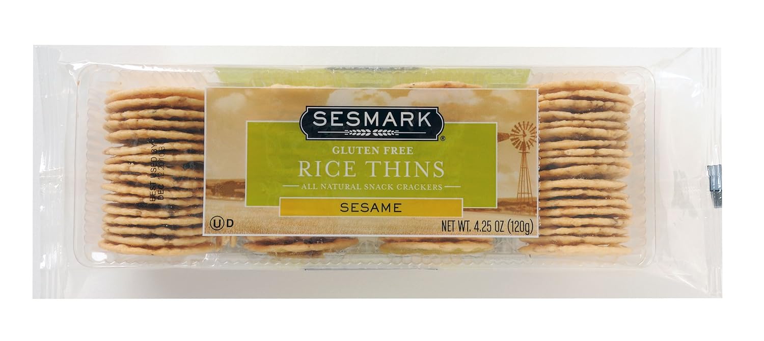 Amazon.com: Sesmark Rice Thins Sesame Rice Crackers 4.25 oz : Grocery ...