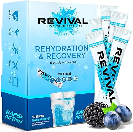 Revival Rapid Rehydration, Electrolytes Powder - High Strength Vitamin ...