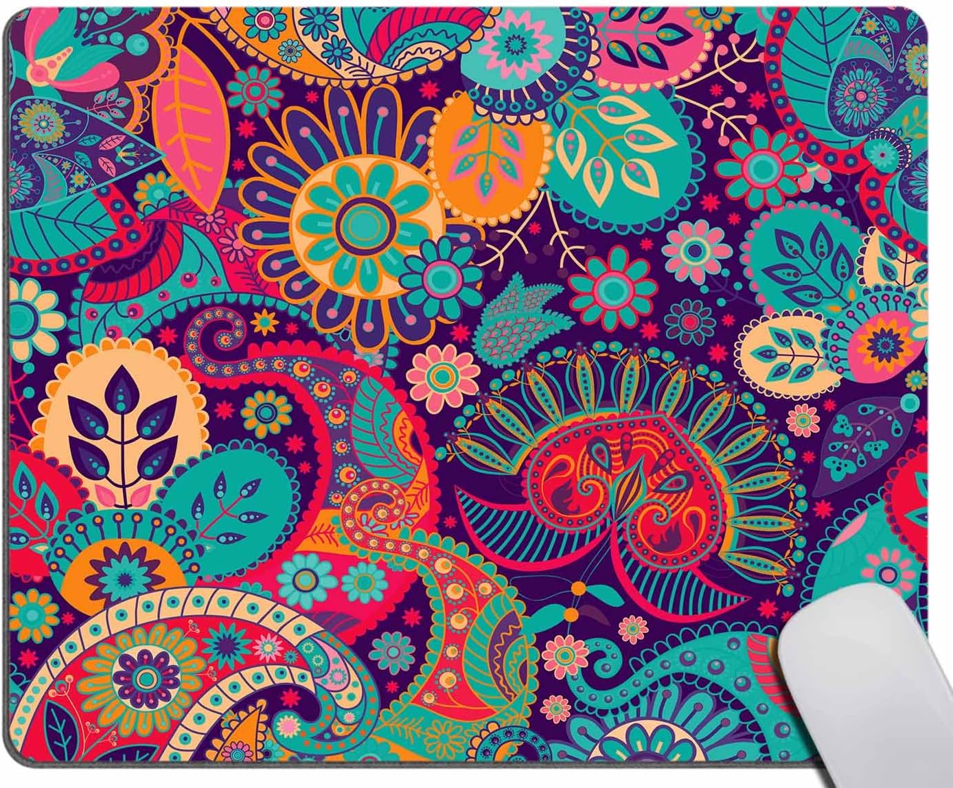 Amazon.com: Rectangle Mouse Pad Mandala, Bohemian Paisley Printed ...