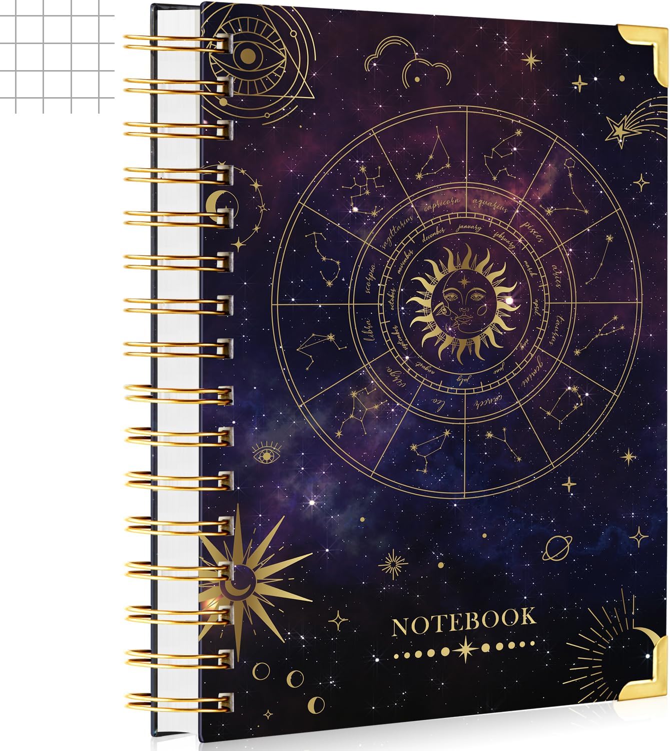 Amazon.com : FOCUS DAY Spiral Graph Journal Notebook for Women, Cute A5 ...