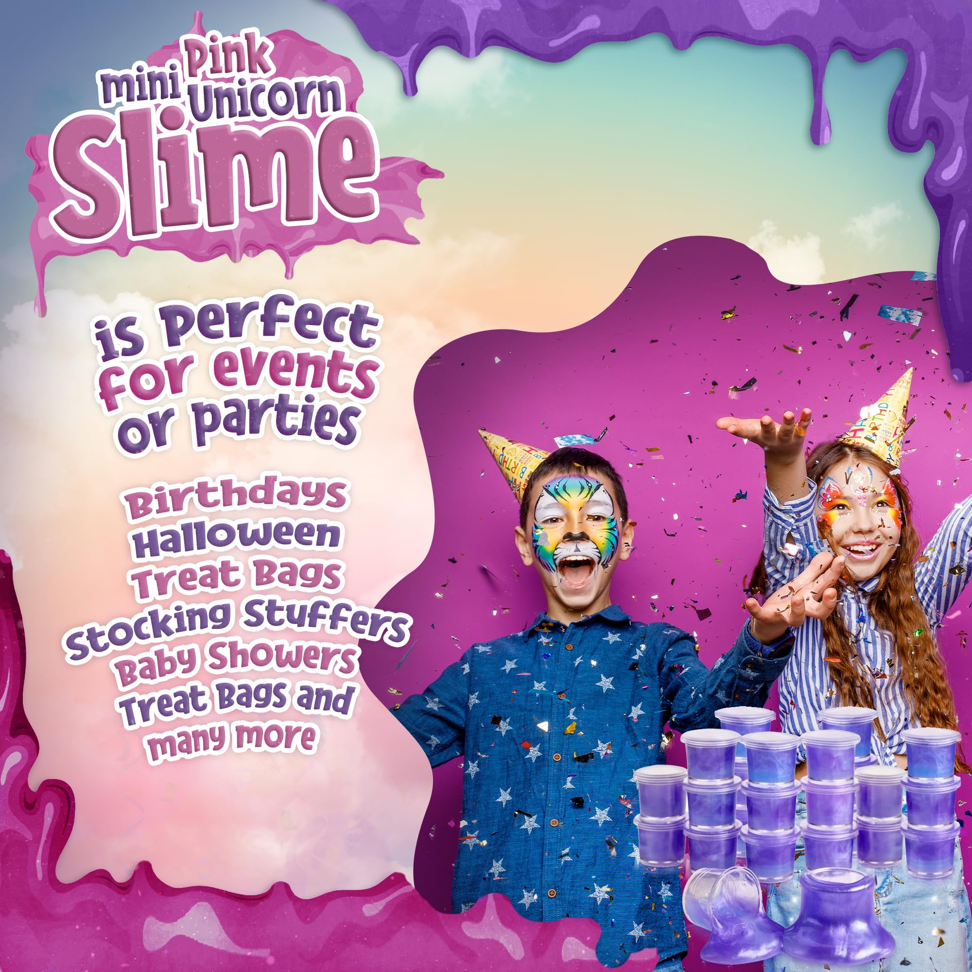 Snapklik.com : Purple Princess Slime Mini Slime Party Favors Pink ...