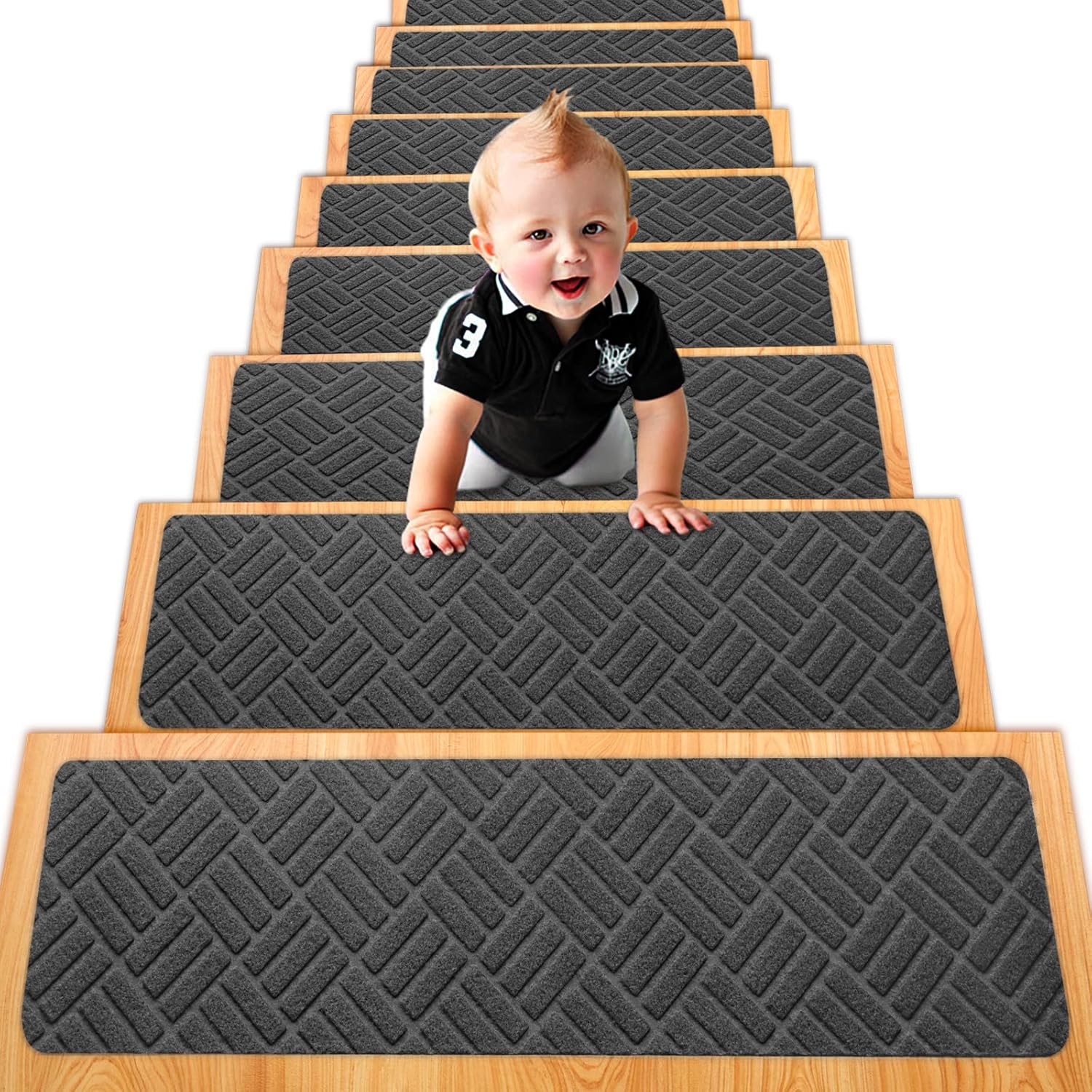 Amazon.com: Carpet Stair Treads, Spurtar 15Pack 30" x 8" Stair Carpet ...