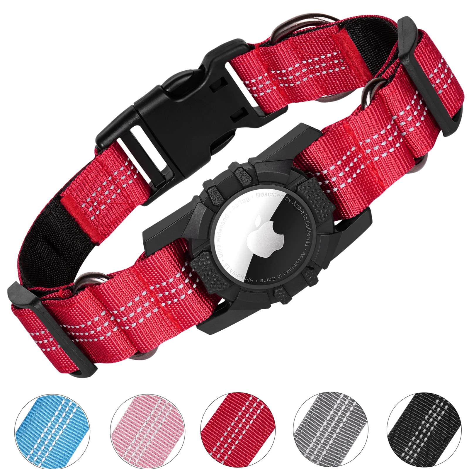 Snapklik.com : AirTag Dog Collar, FEEYAR Reflective Air Tag Dog Collar ...