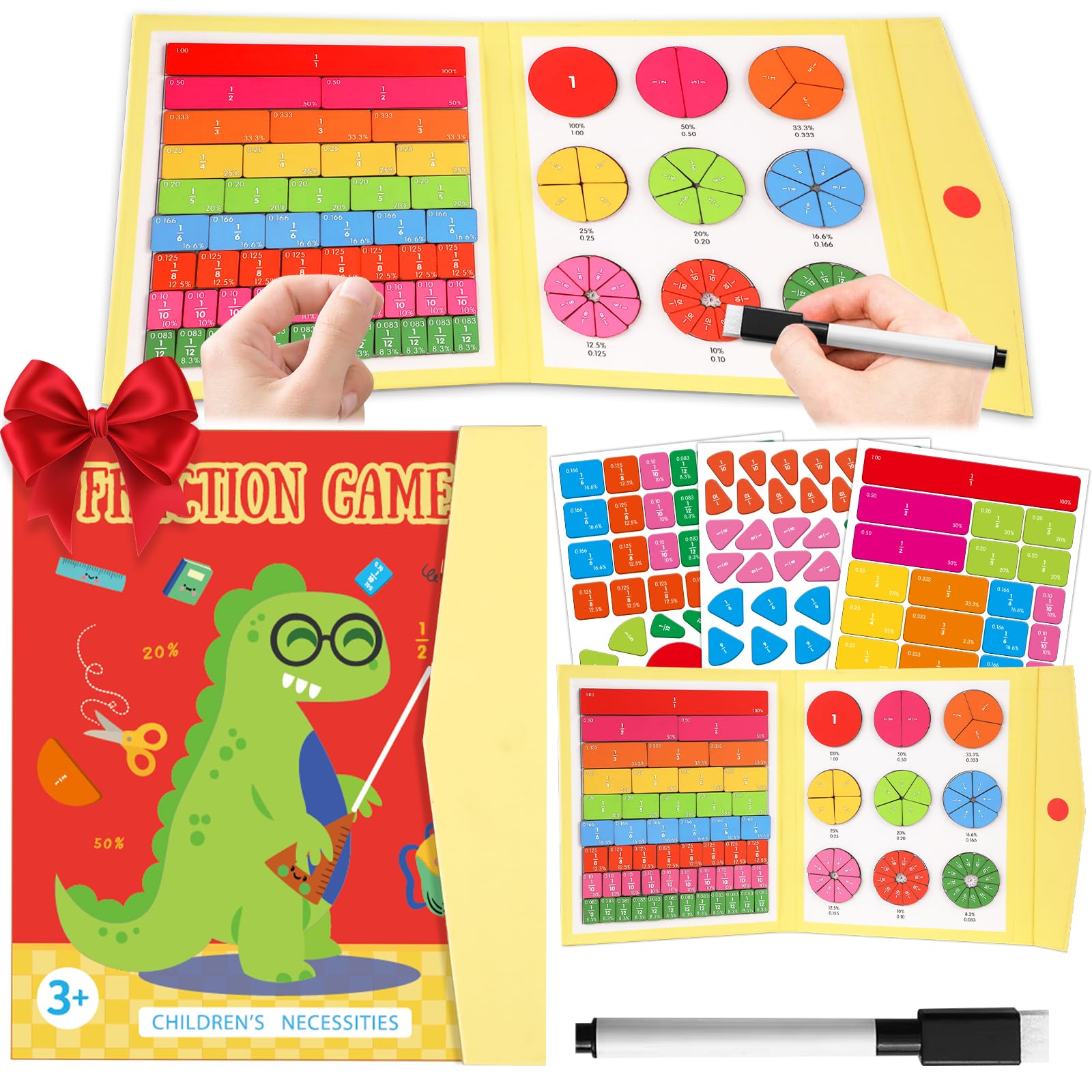 Amazon.com: 102PCS Magnetic Fraction Educational Puzzle Magnetic ...