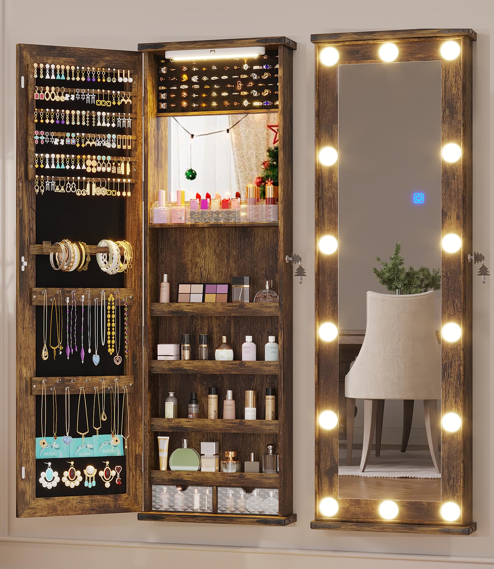 Amazon.com: Vlsrka Hollywood LED Jewelry Mirror Cabinet, 47.2 Inch ...