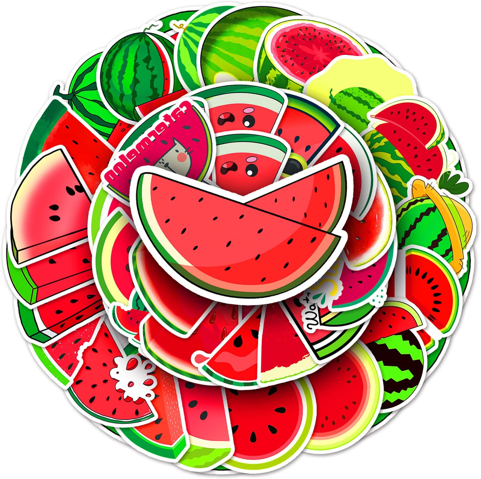 Amazon.com - Juicy Watermelon. Watercolor Tropical Fruit Vinyl ...