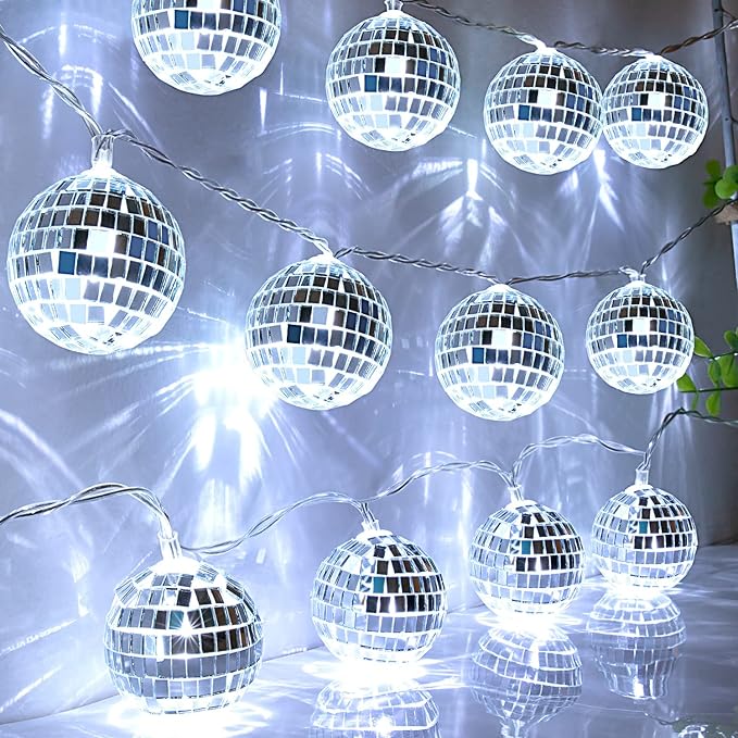 Amazon.com: AceList 20 LED 9.8Ft Disco Ball String Light - Battery ...