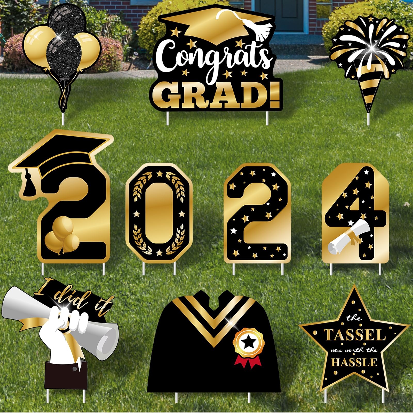 Snapklik.com : Graduation Yard Signs 2024, 10PCS Congrats Graduation ...
