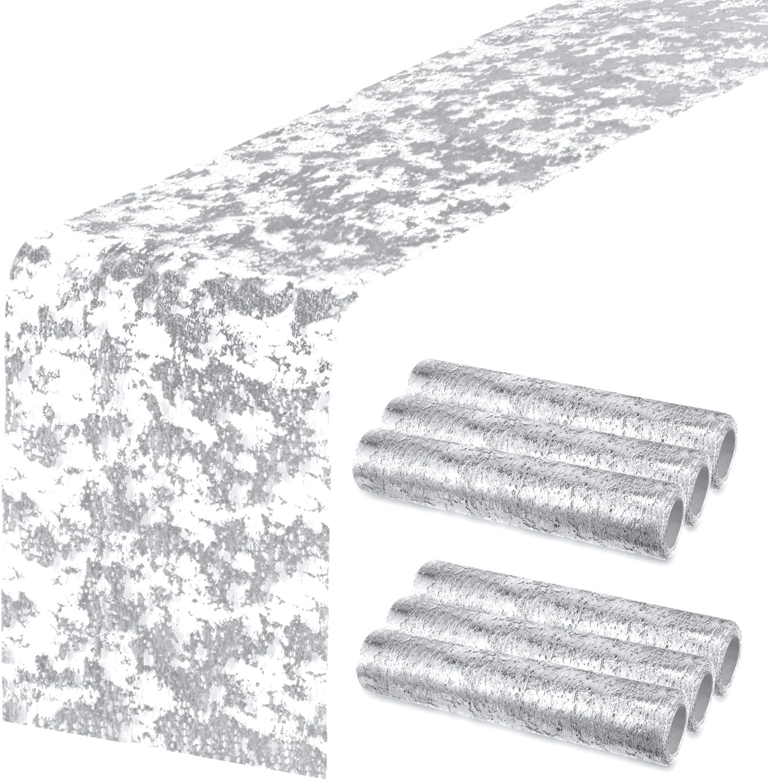 Amazon.com: Mixweer 6 Pcs Metallic Silver Table Runner 11 x 110 Inches ...