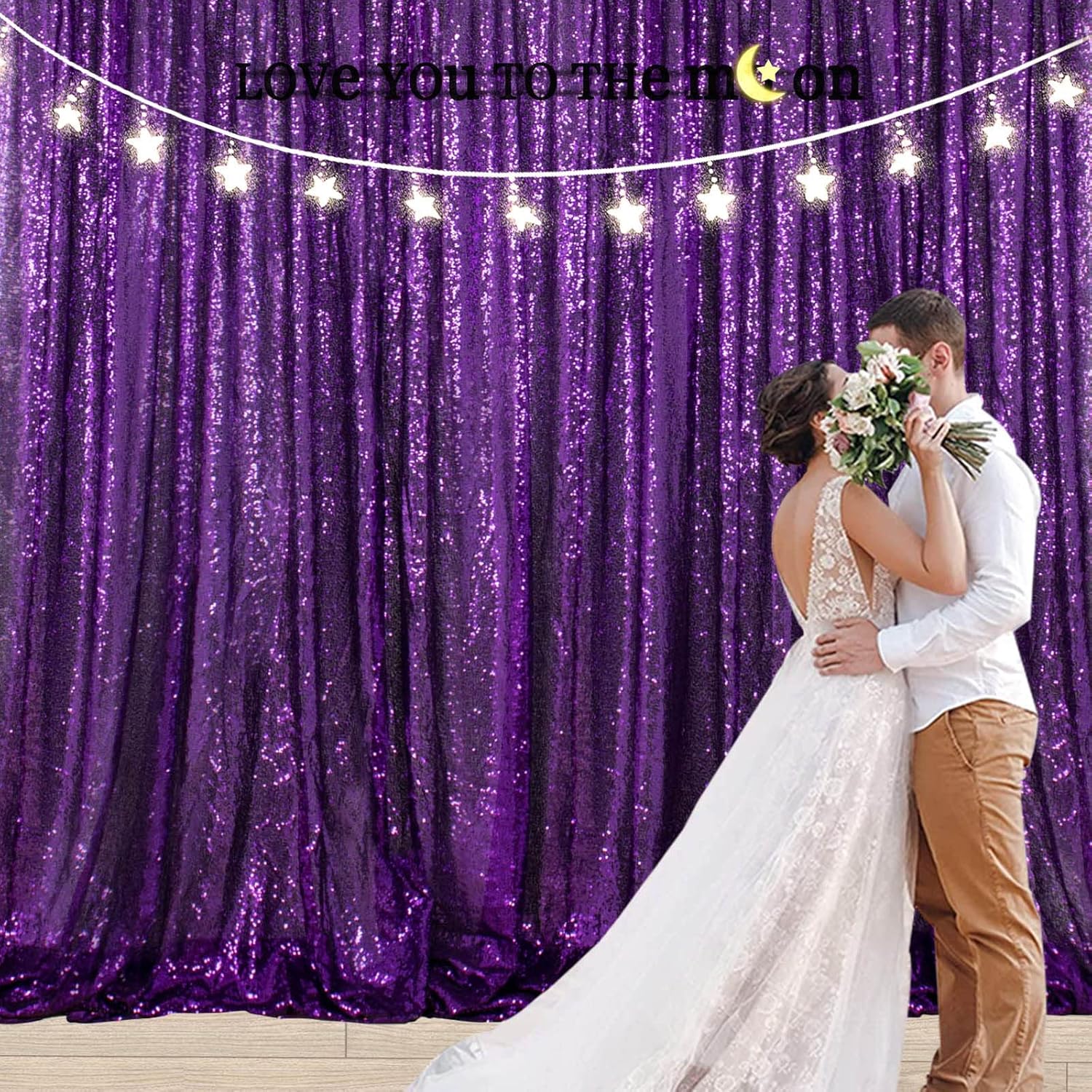 Amazon.com : ShinyBeauty Sequin Backdrop 10FTx10FT Purple Backdrop ...