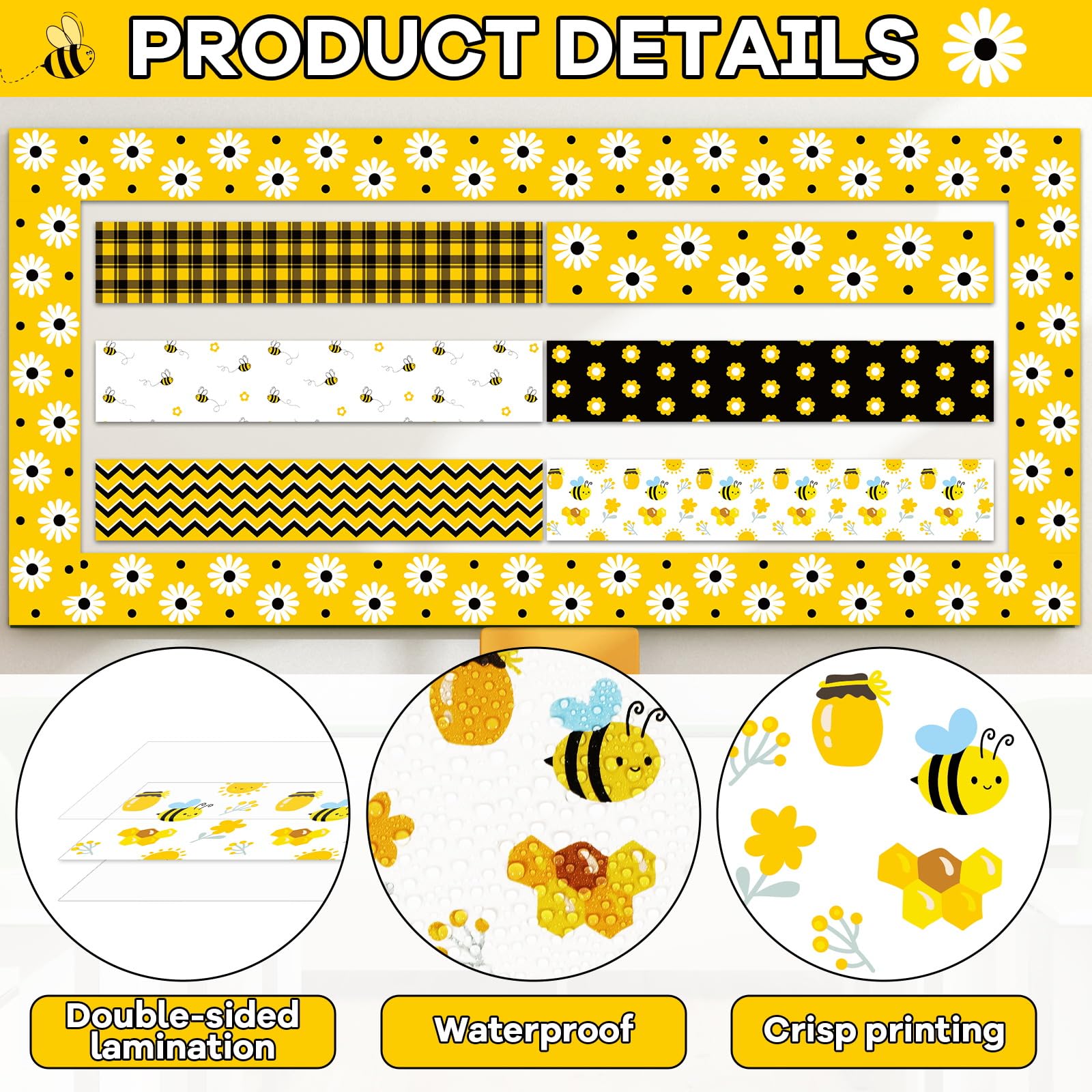 Snapklik.com : 71Ft Bee Paper Bulletin Board Borders Bumble Bee ...