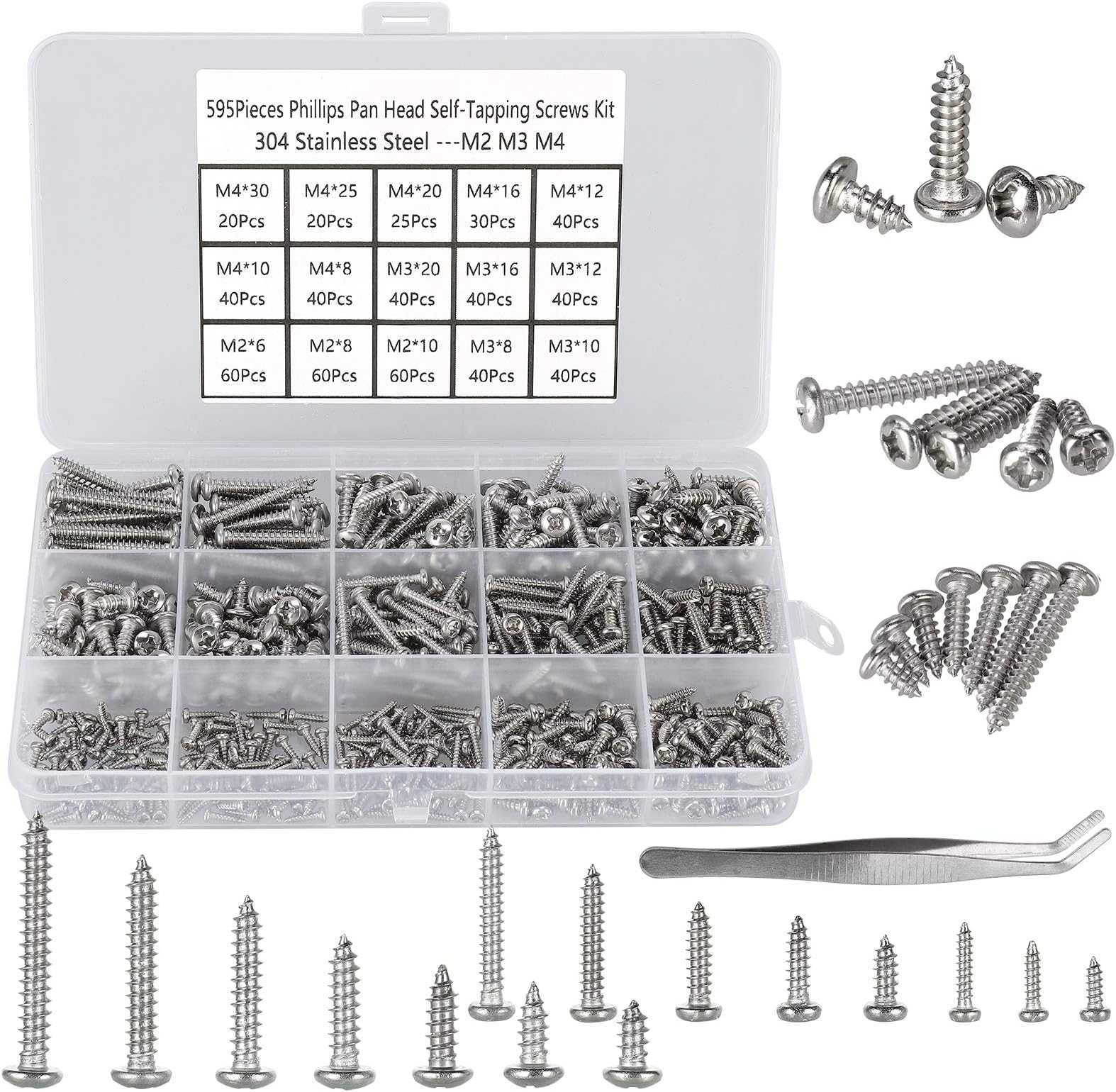 340 Assorted Black Flange Posi Self Tapping/Trim Screw | BS4174 | No.4 ...