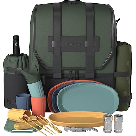 Amazon.com: Nature Gear Picnic Backpack for 4 - Picnic Kit - 4 Person ...