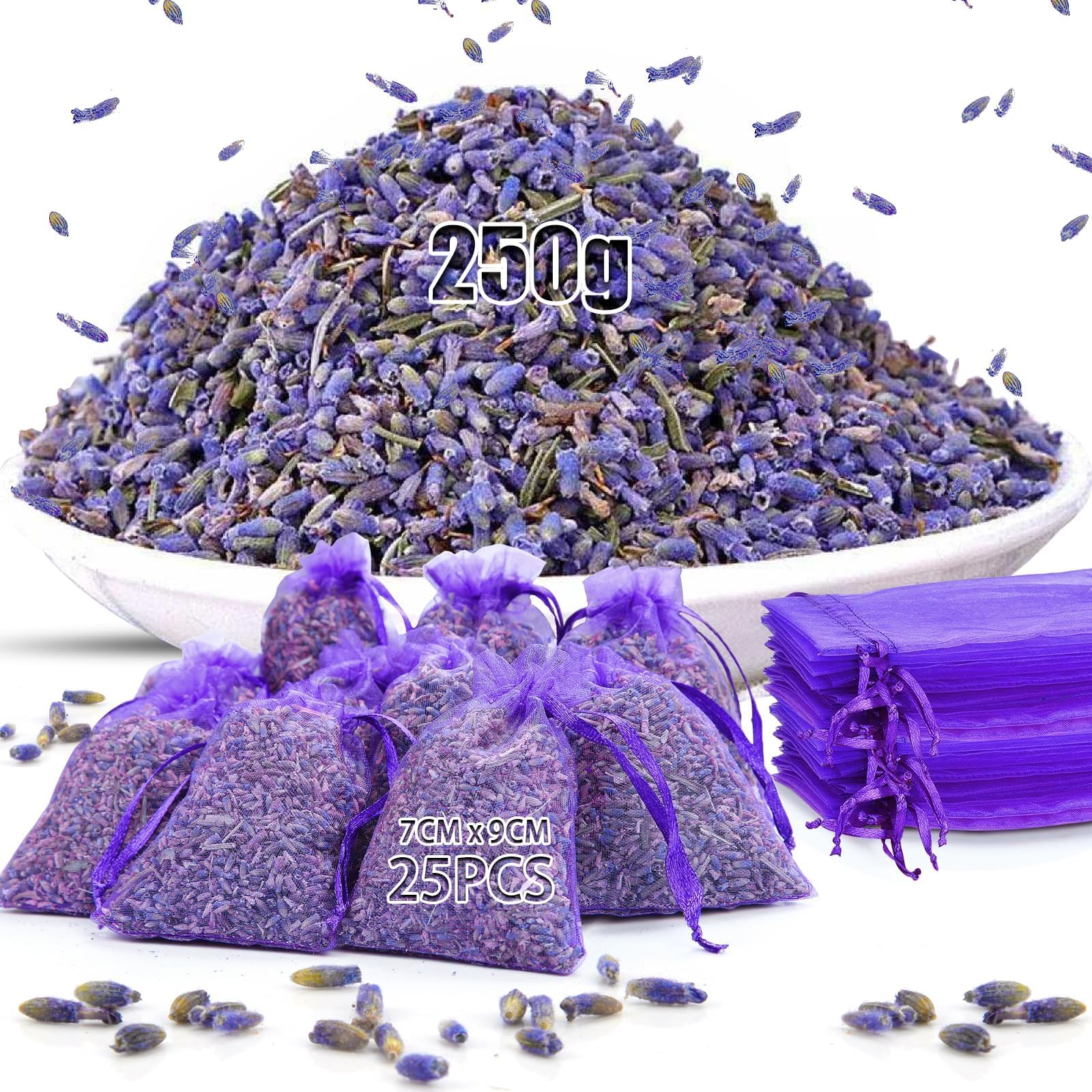Mbsomnus Dried Lavender Flowers 250 g Dry Lavender Buds Bulk 100% ...