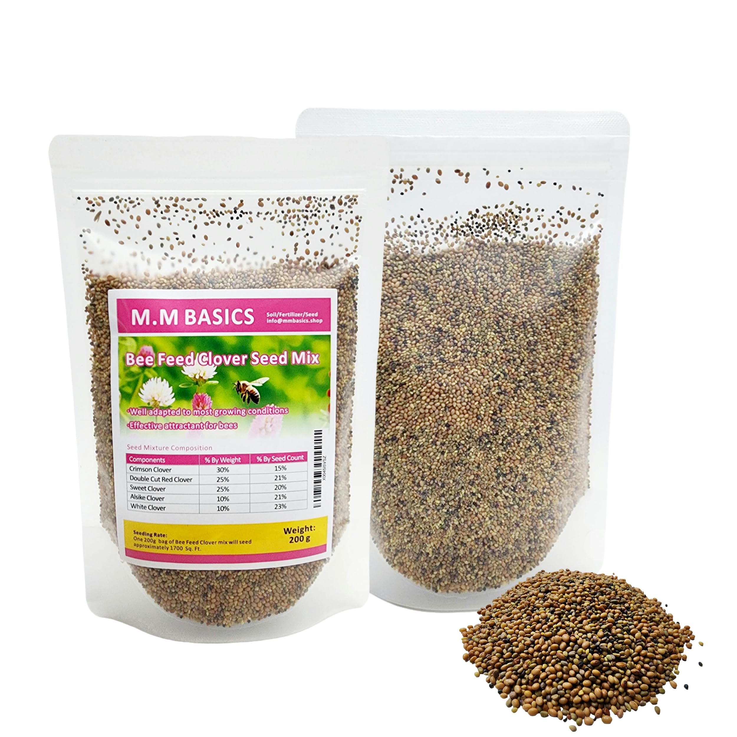 Bee Feed Clover Seed Mix, with Crimson Clover, Red Clover, Sweet Clover ...