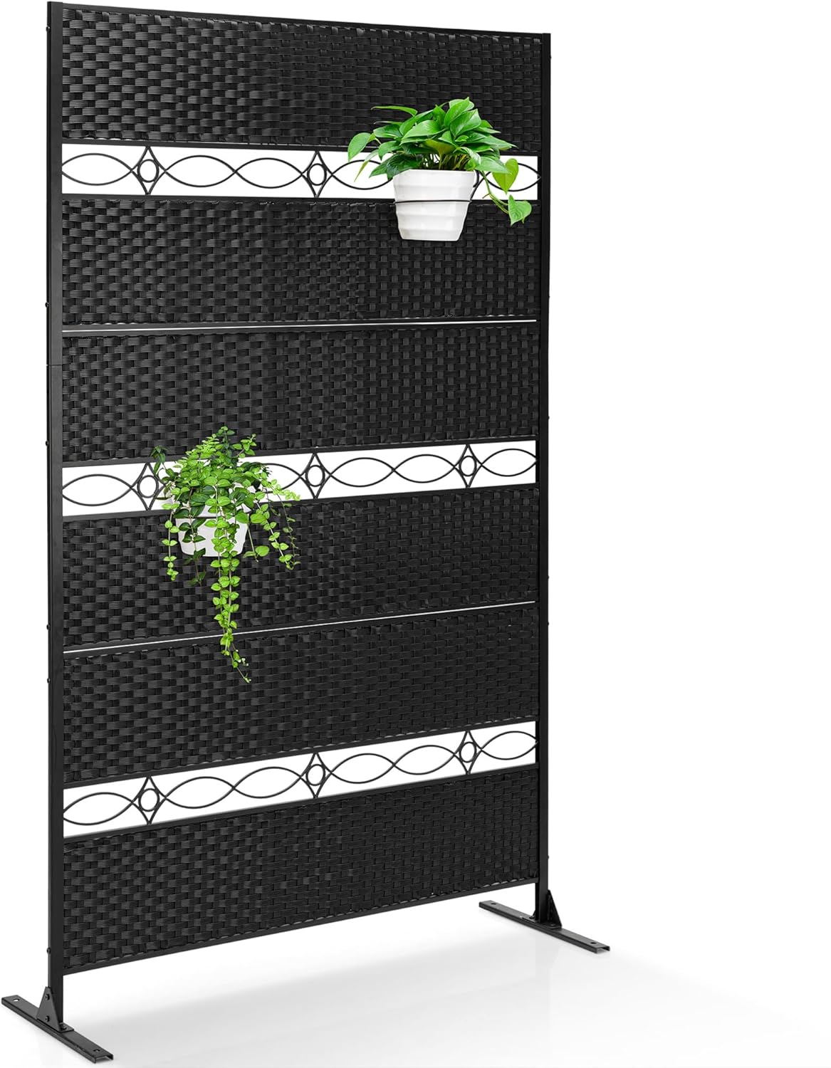 Amazon.com: GAOMON Rattan Outdoor Privacy Fence Screen with Stand ...