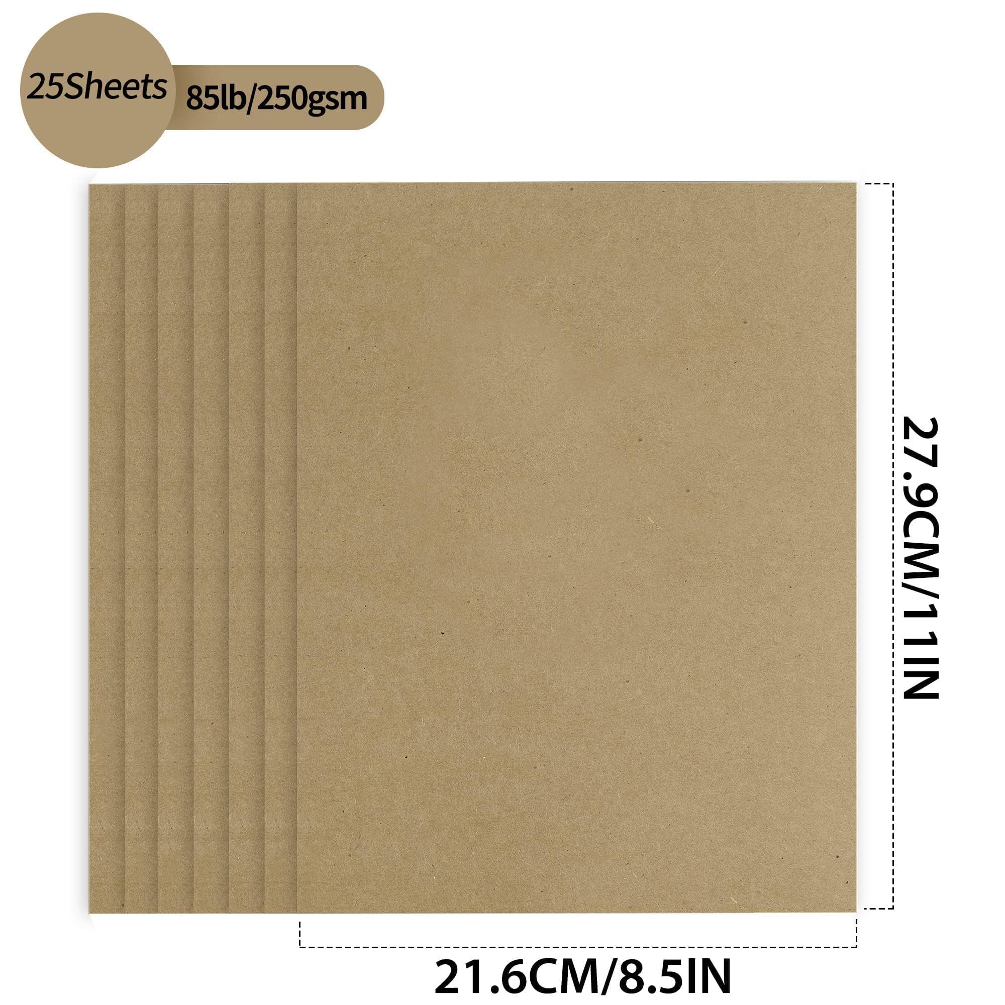 Snapklik.com : Brown Kraft Cardstock - 8.5 X 11 85lb Cover Card Stock ...