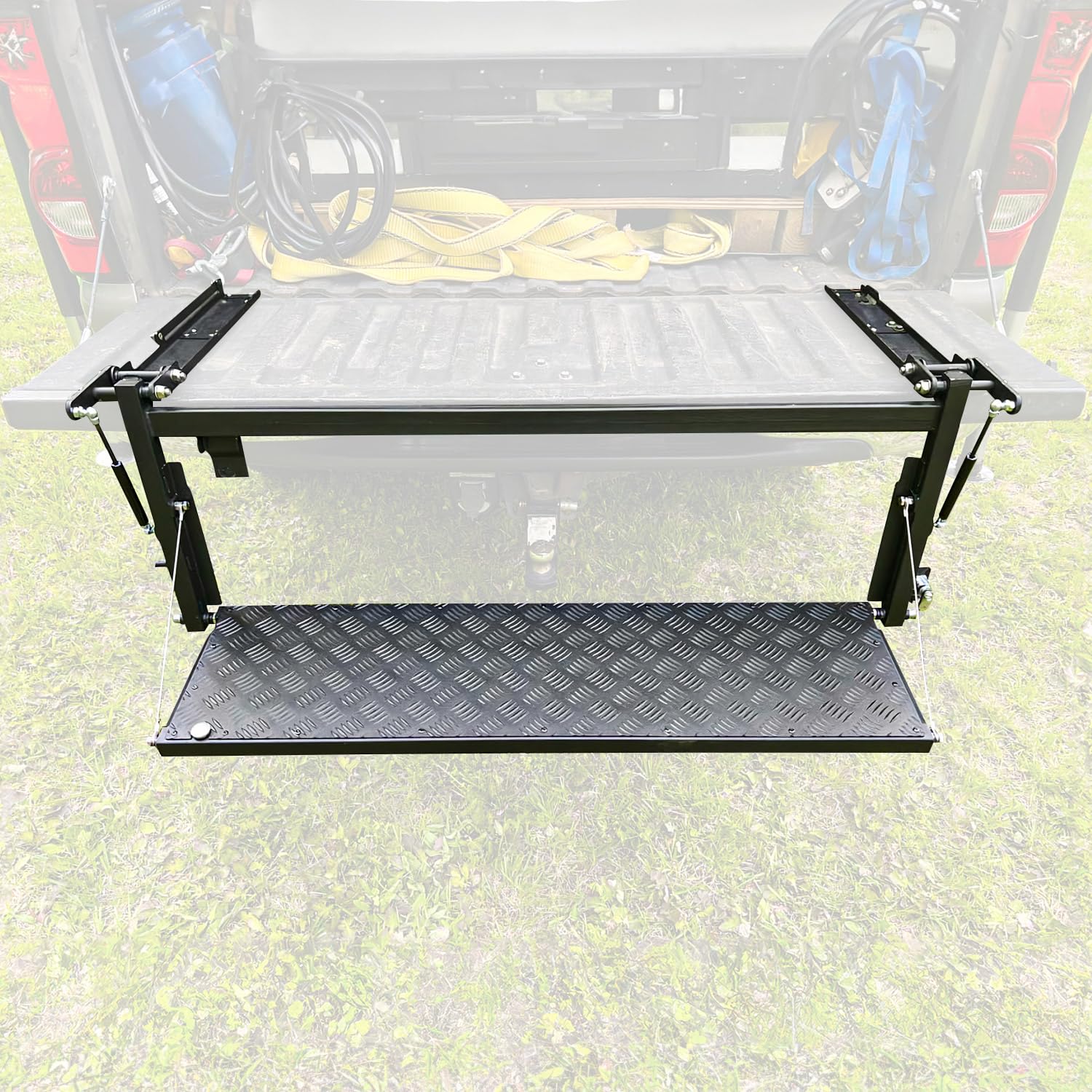Amazon.com: OMAC Foldable Tailgate Step for Pick-Ups, Adjustable, Trunk ...