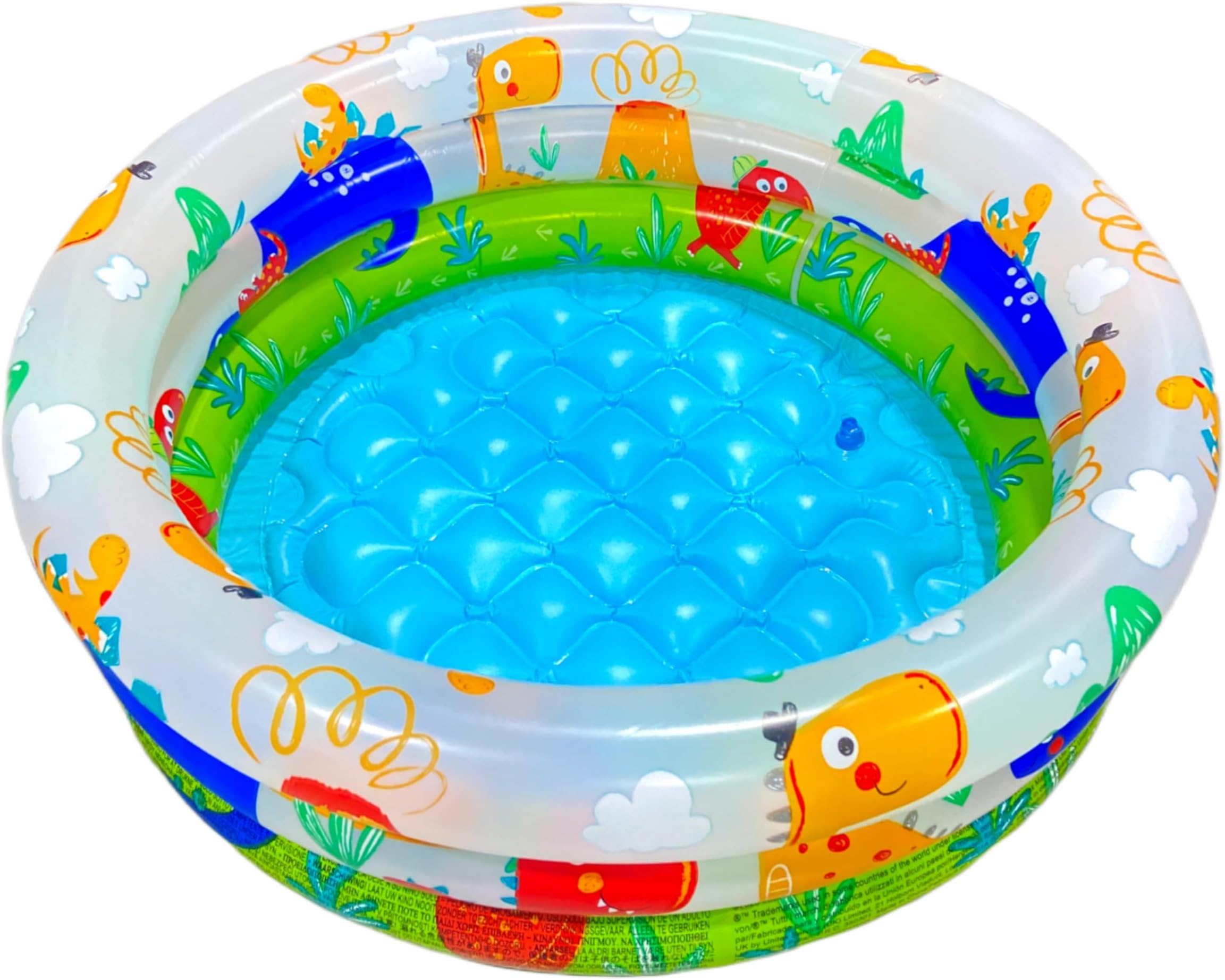 Toy Imagine 2ft Round Dino Buddies 3-Ring Inflatable Kiddie Pool | Baby ...