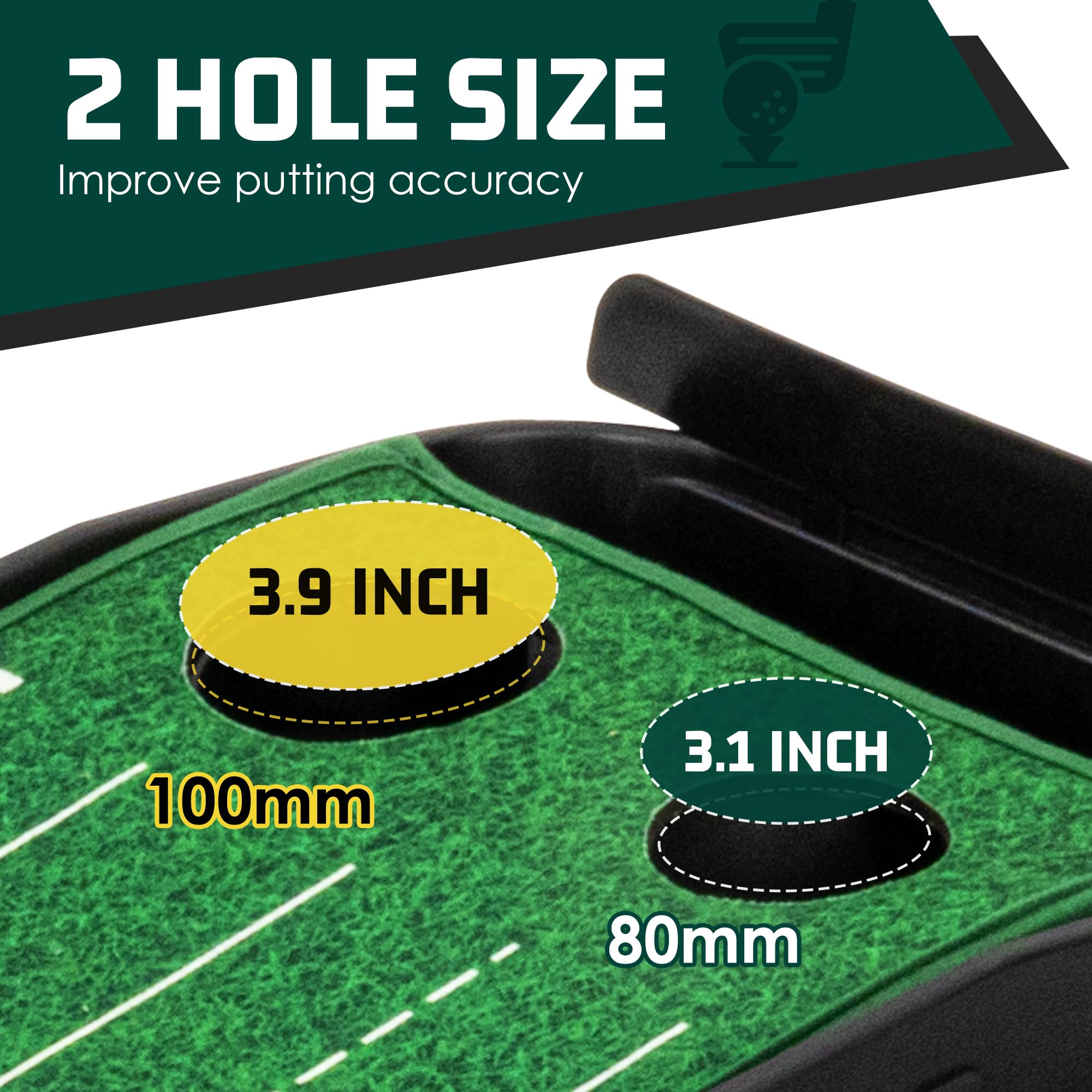Ropoda 9ft Upgraded Golf Putting Green, Portable Putting Mat for Home ...