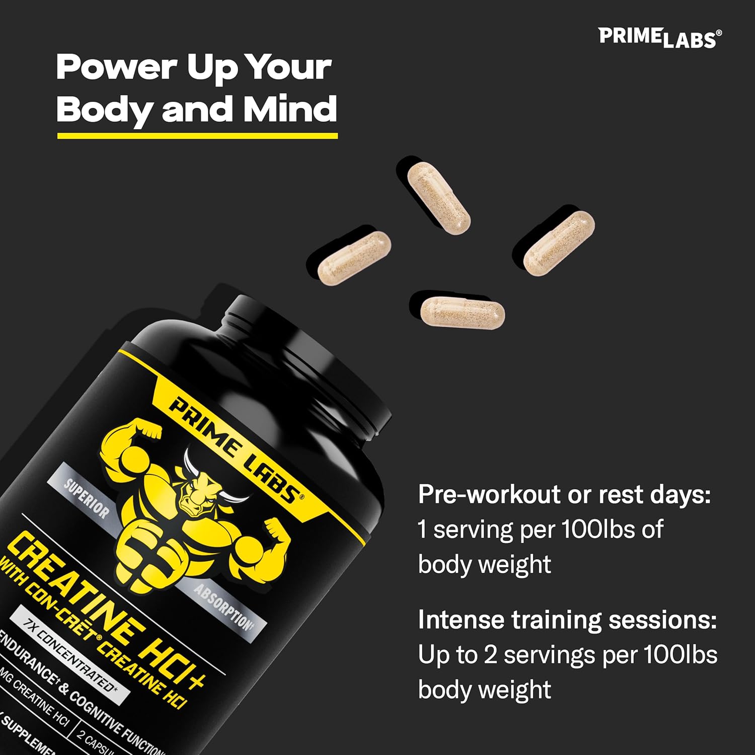 Prime Labs Prime Test Pro + Creatina HCl em Cápsulas: Potencialize sua ...