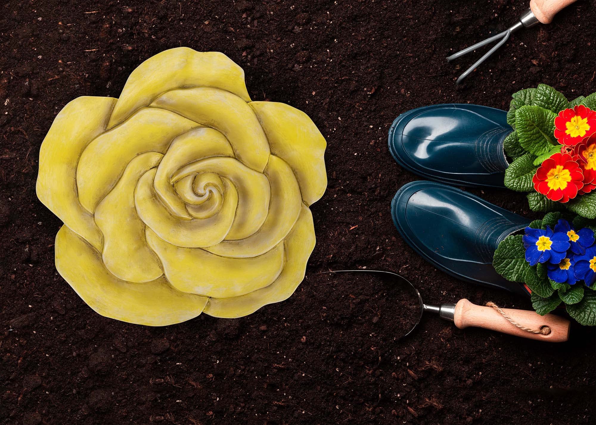 Rose Shaped Stepping Stones Garden Edging Lawn Border Flexible Shape