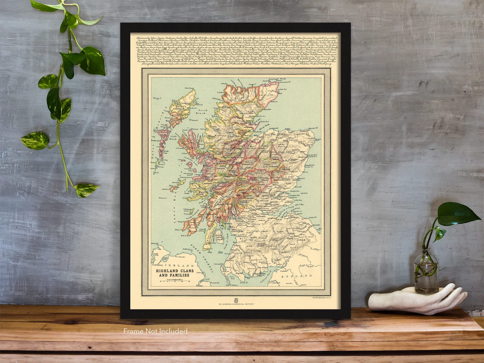 Snapklik.com : Antiguos Maps Clans Of Scotland Historical Map Reprint ...