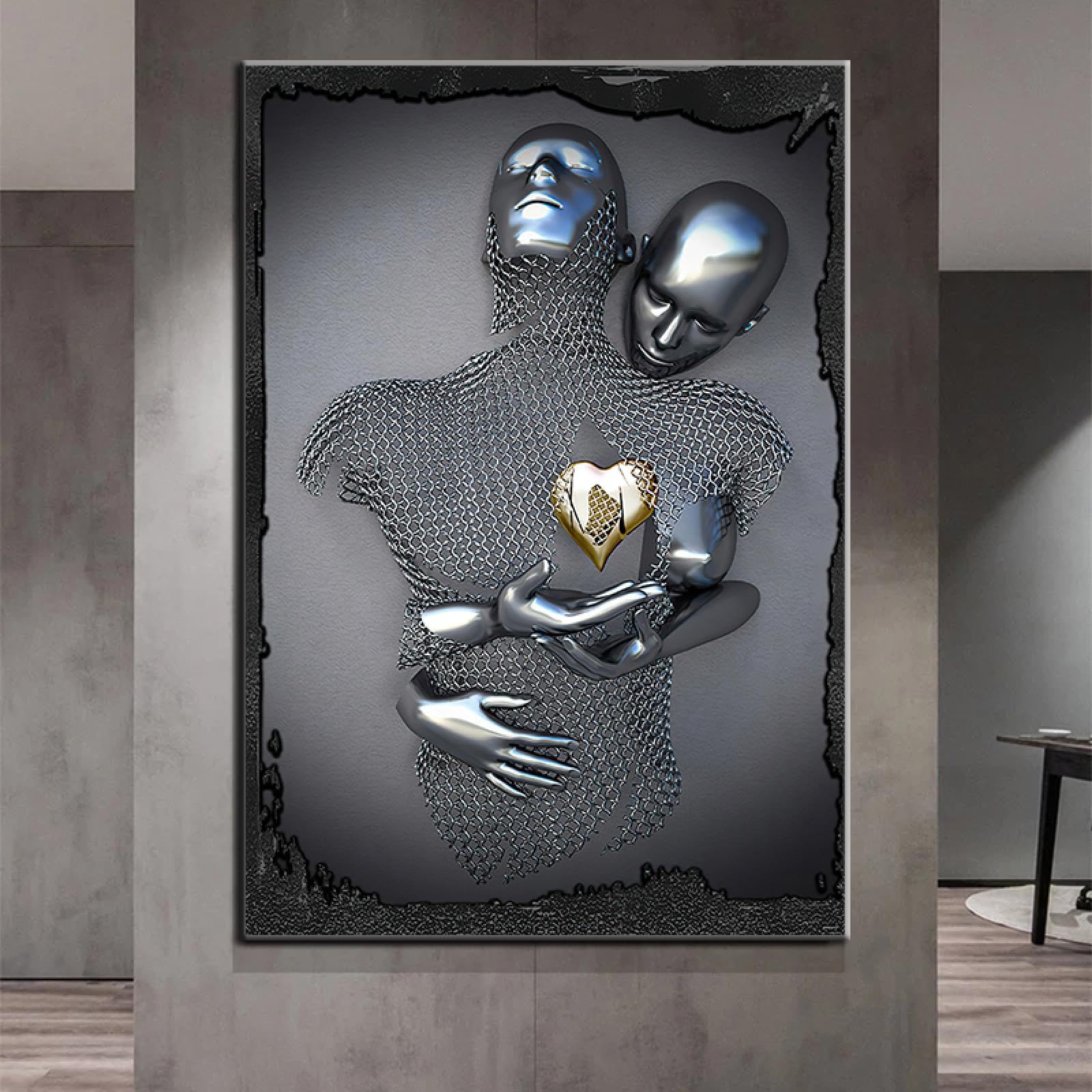 Metal Figures Abstract Art Cascade" 68"x24" Large Modern Abstract