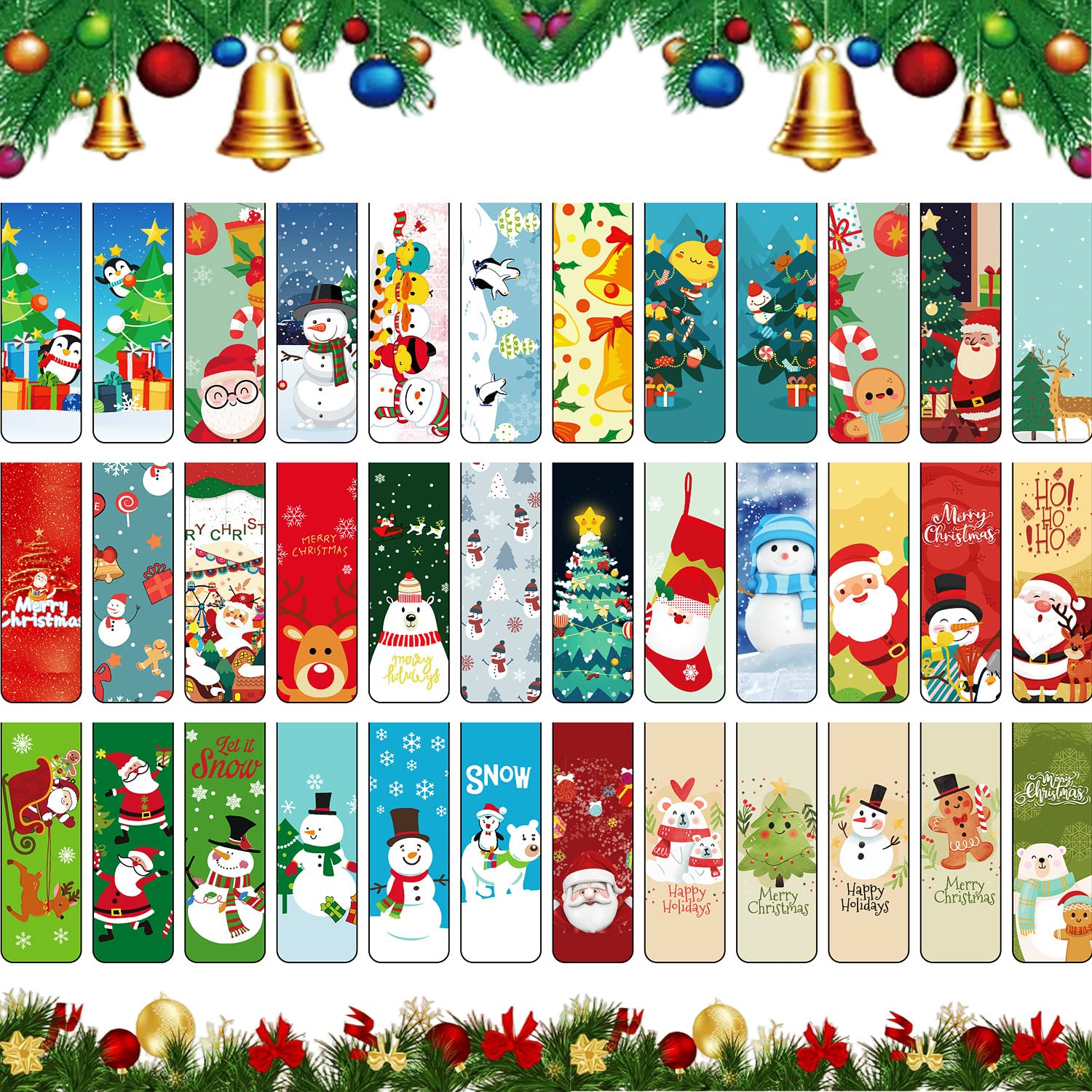 36 Pièces Marqueur Bookmark Magnétique de Noël,Kits de Marque-Pages de ...