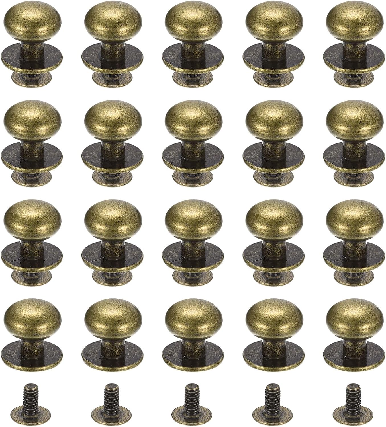 Amazon.com: uxcell 12mm Ball Head Stud Rivets Screw Back, 20Pack Round ...