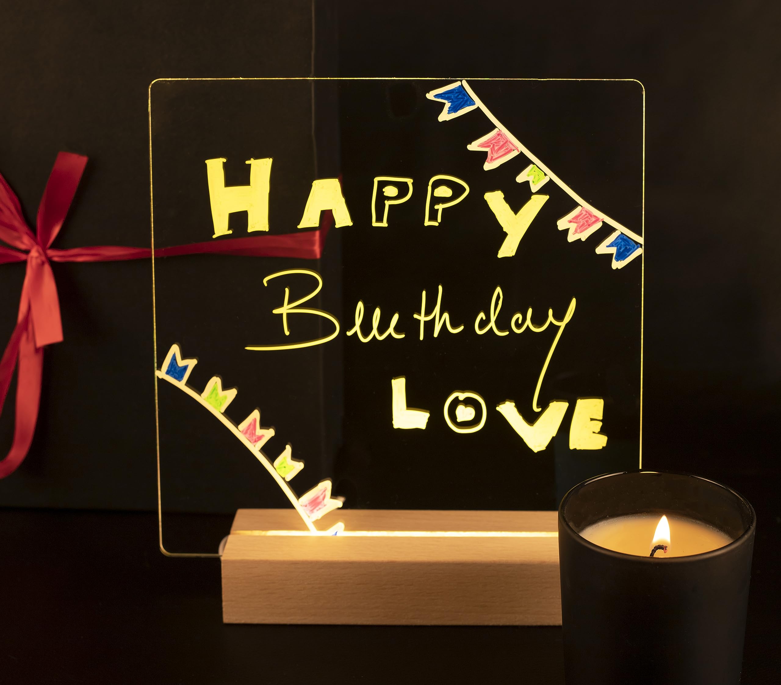 KIJAN Led Board for Writing, 3D Acrylic LED Message Board, Led Writing ...