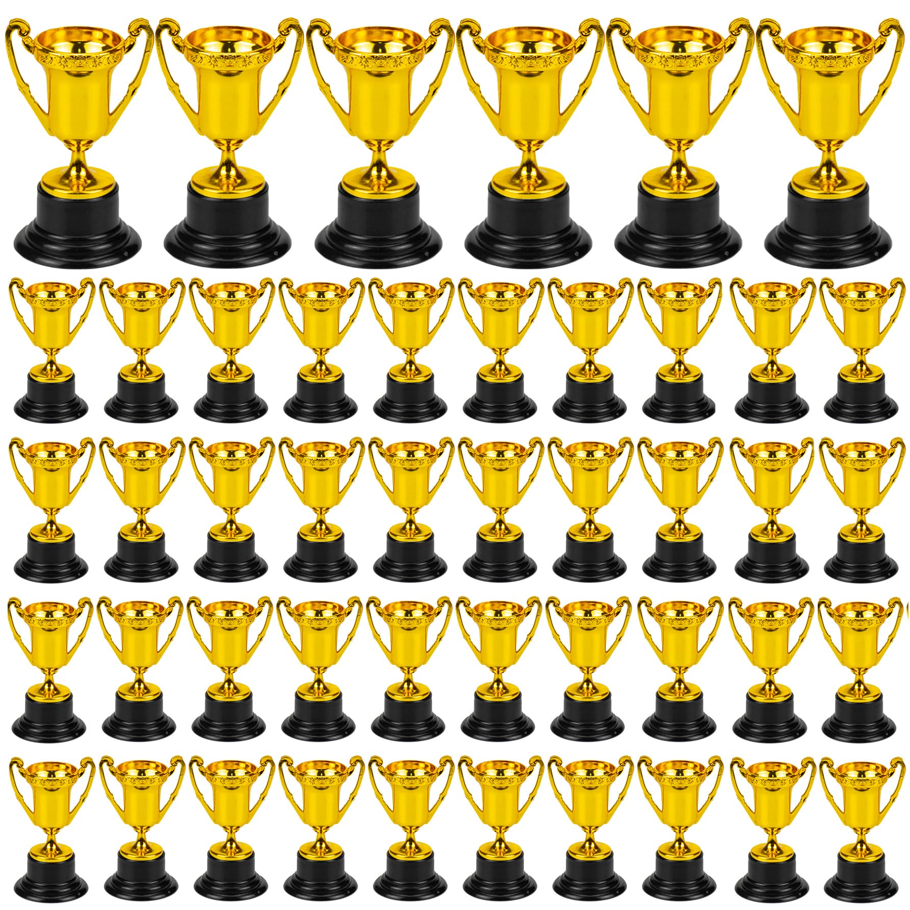 Nicunom 50 Pack Mini Trophies For Awards Plastic Gold Award ...