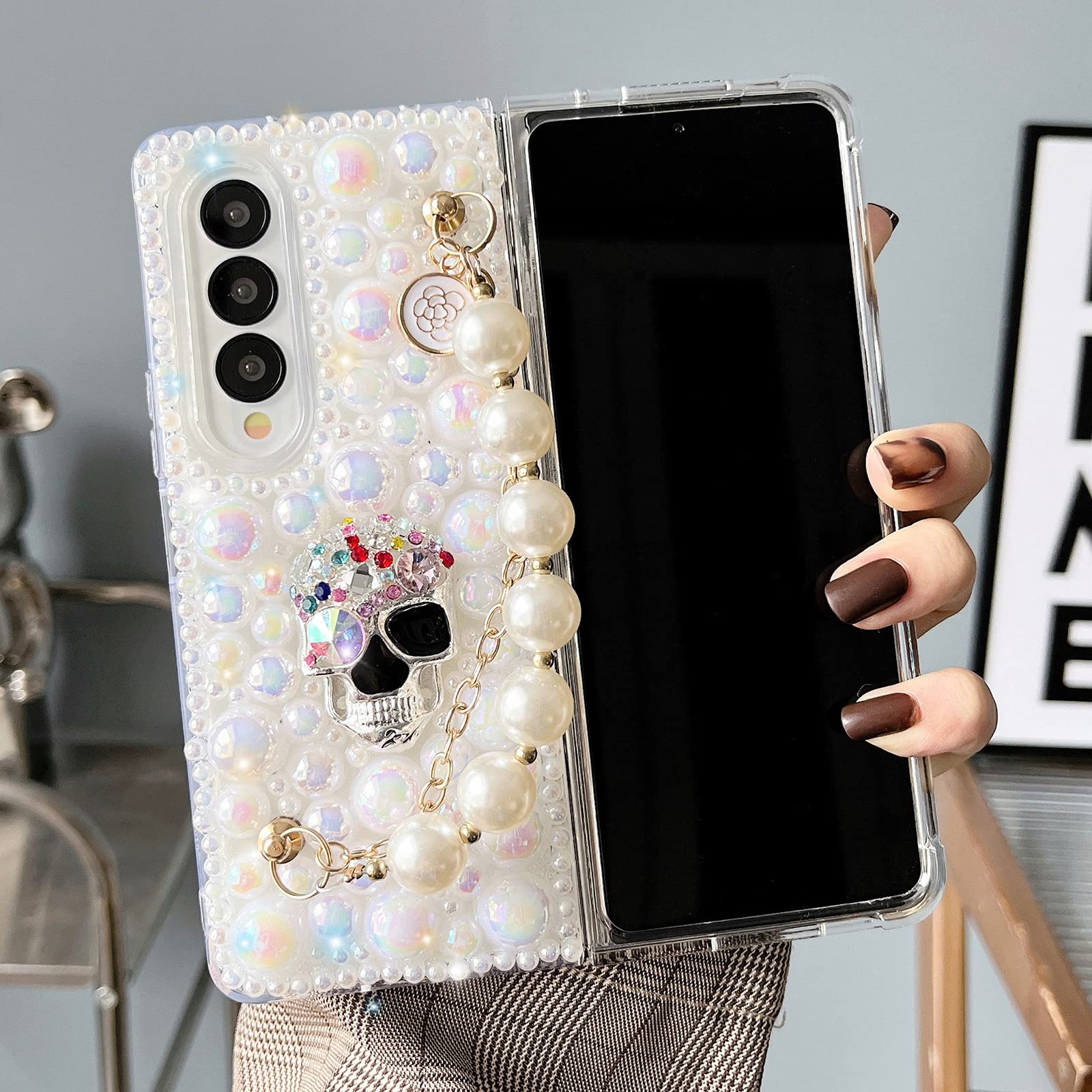 Amazon.com: Omio Designed for Samsung Galaxy Z Fold 3 Case Cute for Women Girls Luxury Sparkle ...