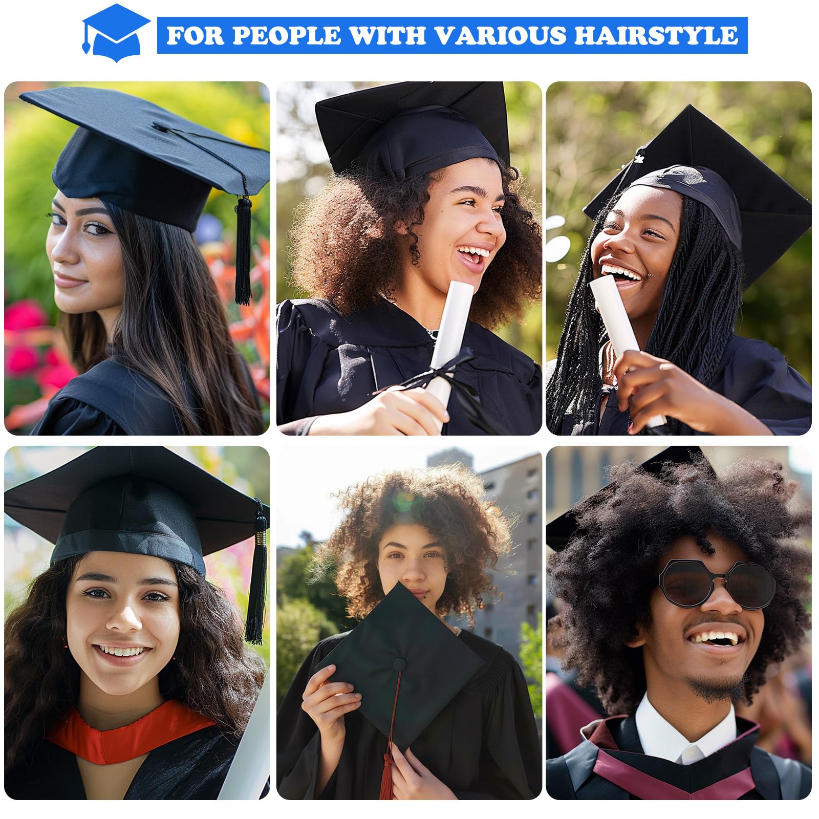 Snapklik.com : OCQOTAT 2 Pack Graduation Cap Headband, Grad Cap Insert