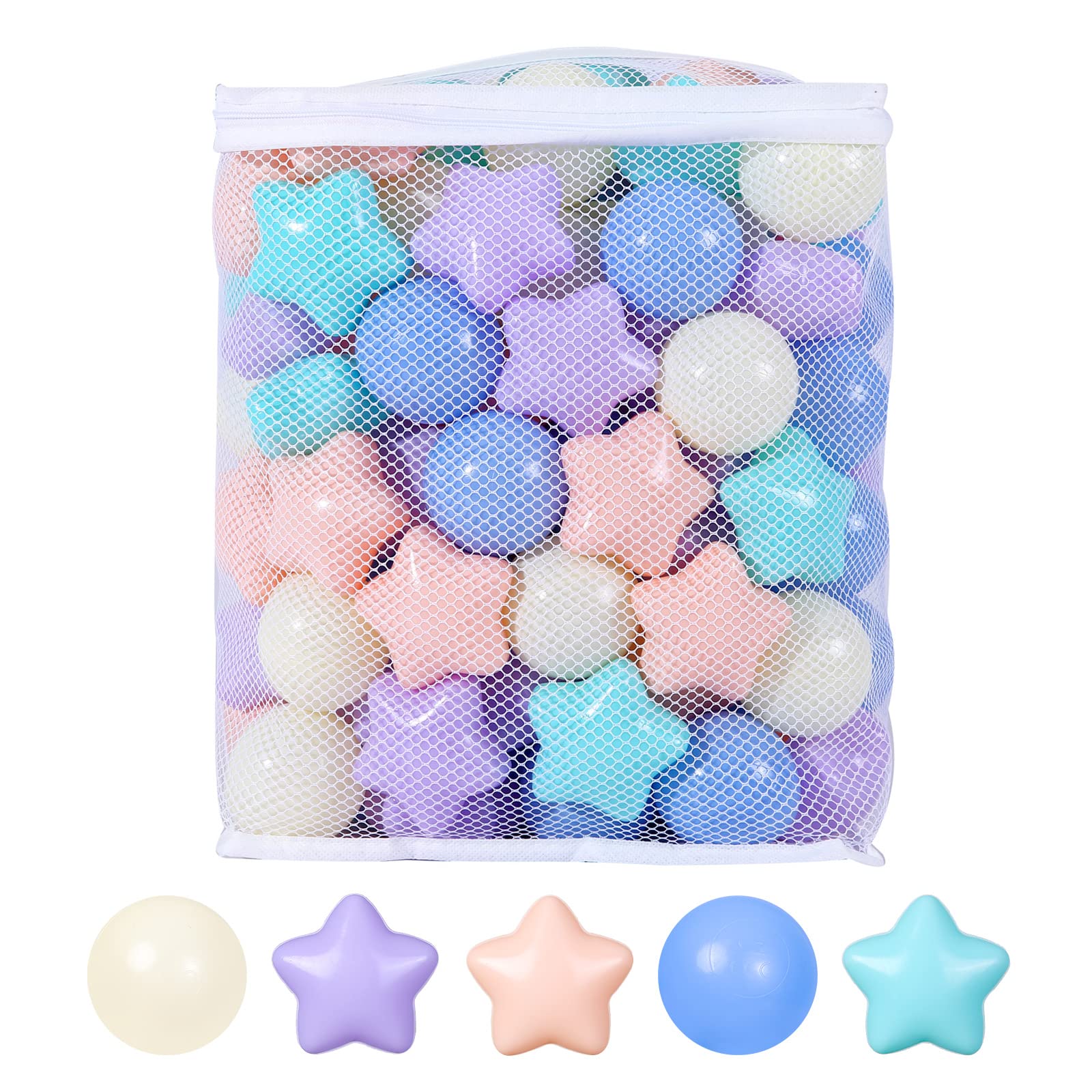 Amazon.com: STARBOLO Star Ball Pit Balls - 100pcs Crush Proof Plastic ...