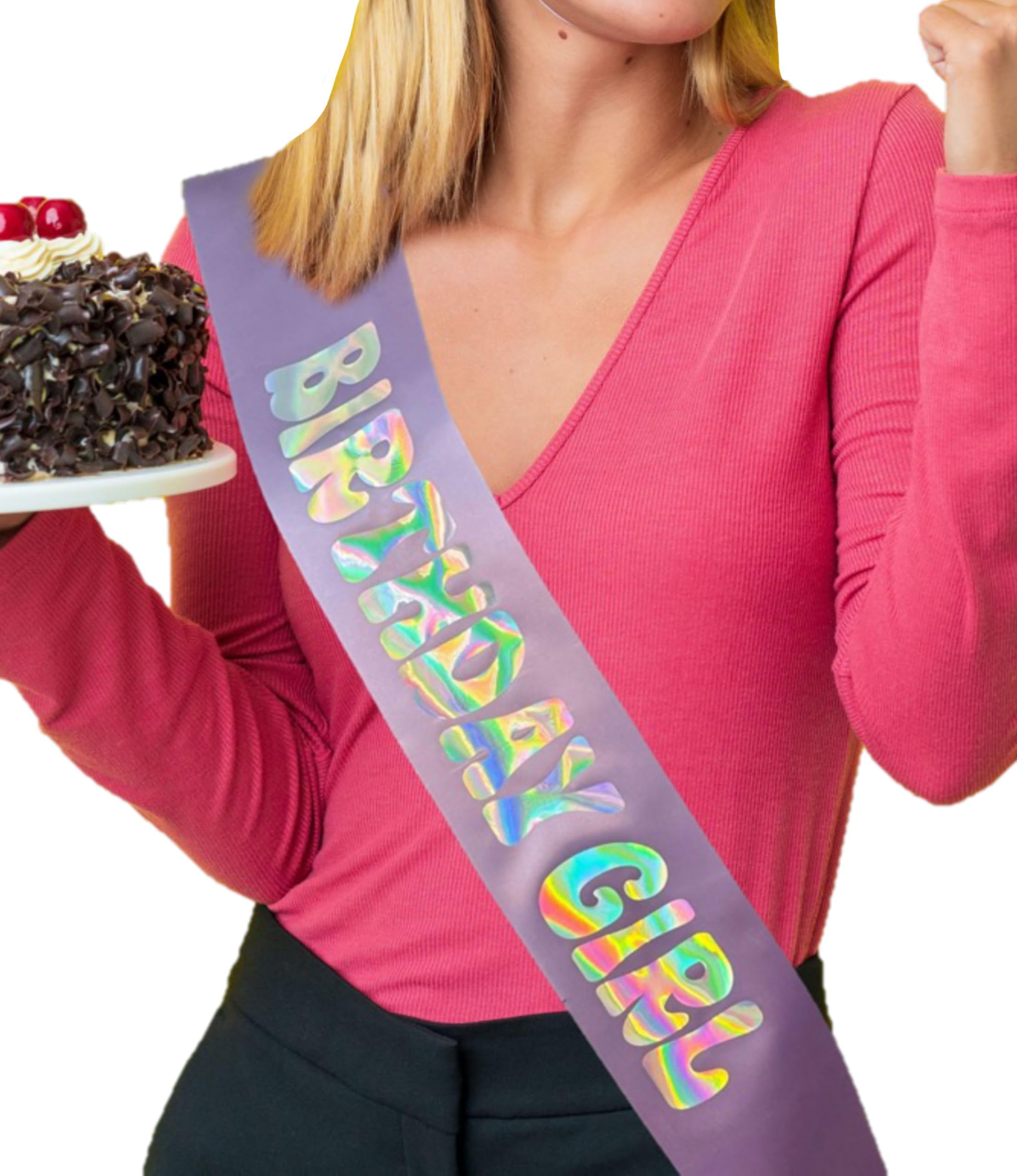 Amazon.com: Shimmer Anna Shine Birthday Sash for Women, Light Purple ...