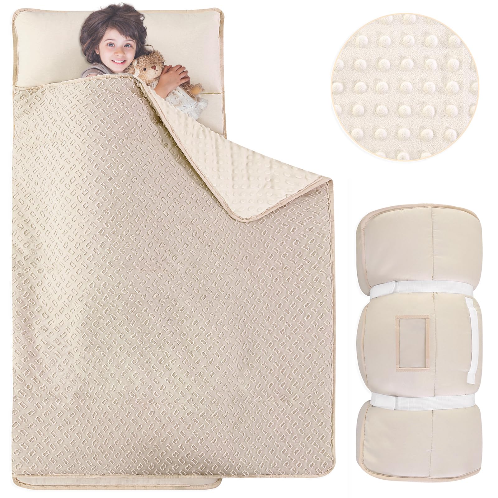 Amazon.com: Toddler Nap Mat Beige Boho Tufted Geometric Kinder Nap Mats ...