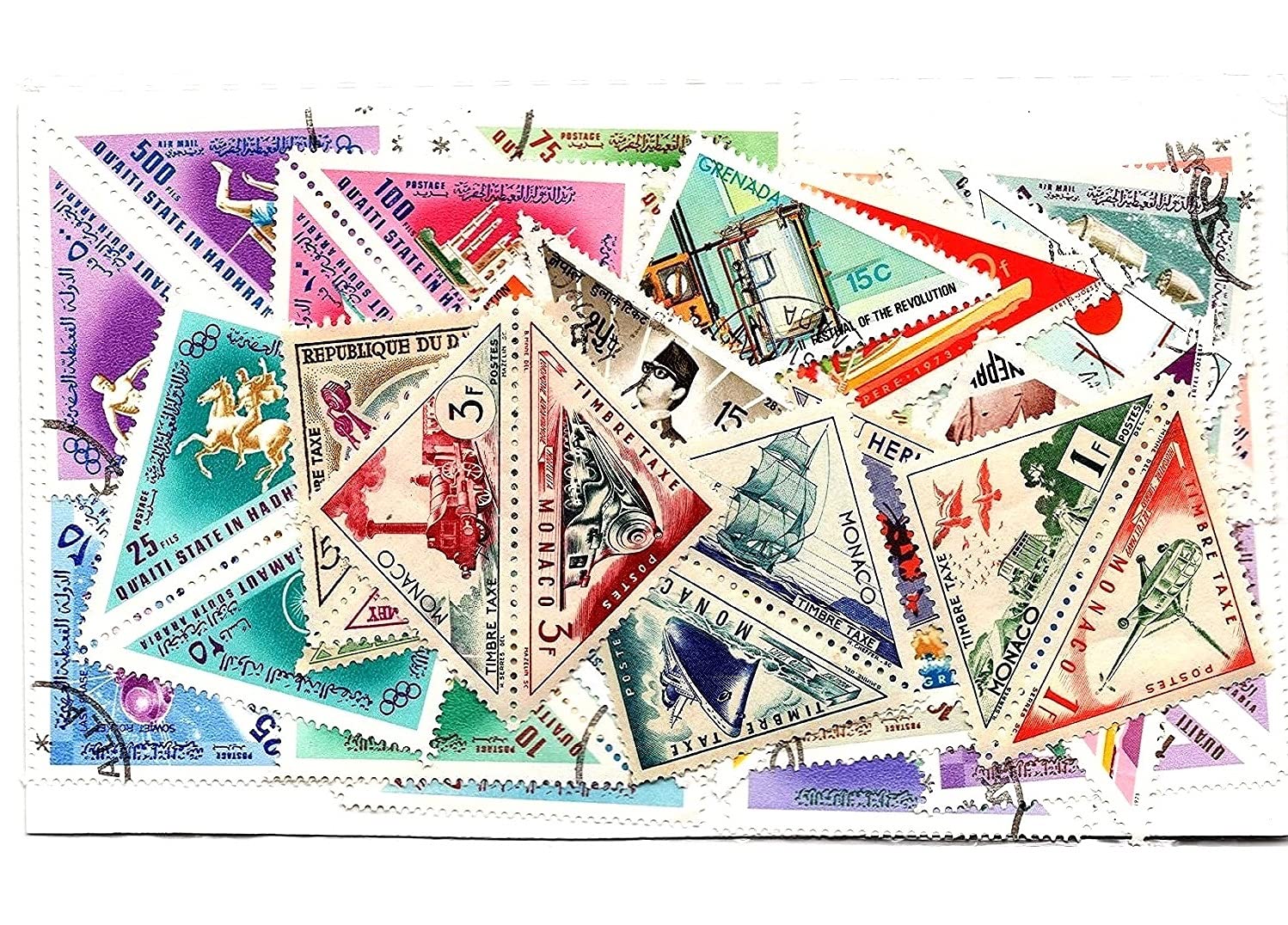 Amazon.com: 50 PCS Different World Wide Used/MNH/CTO Original Triangle ...