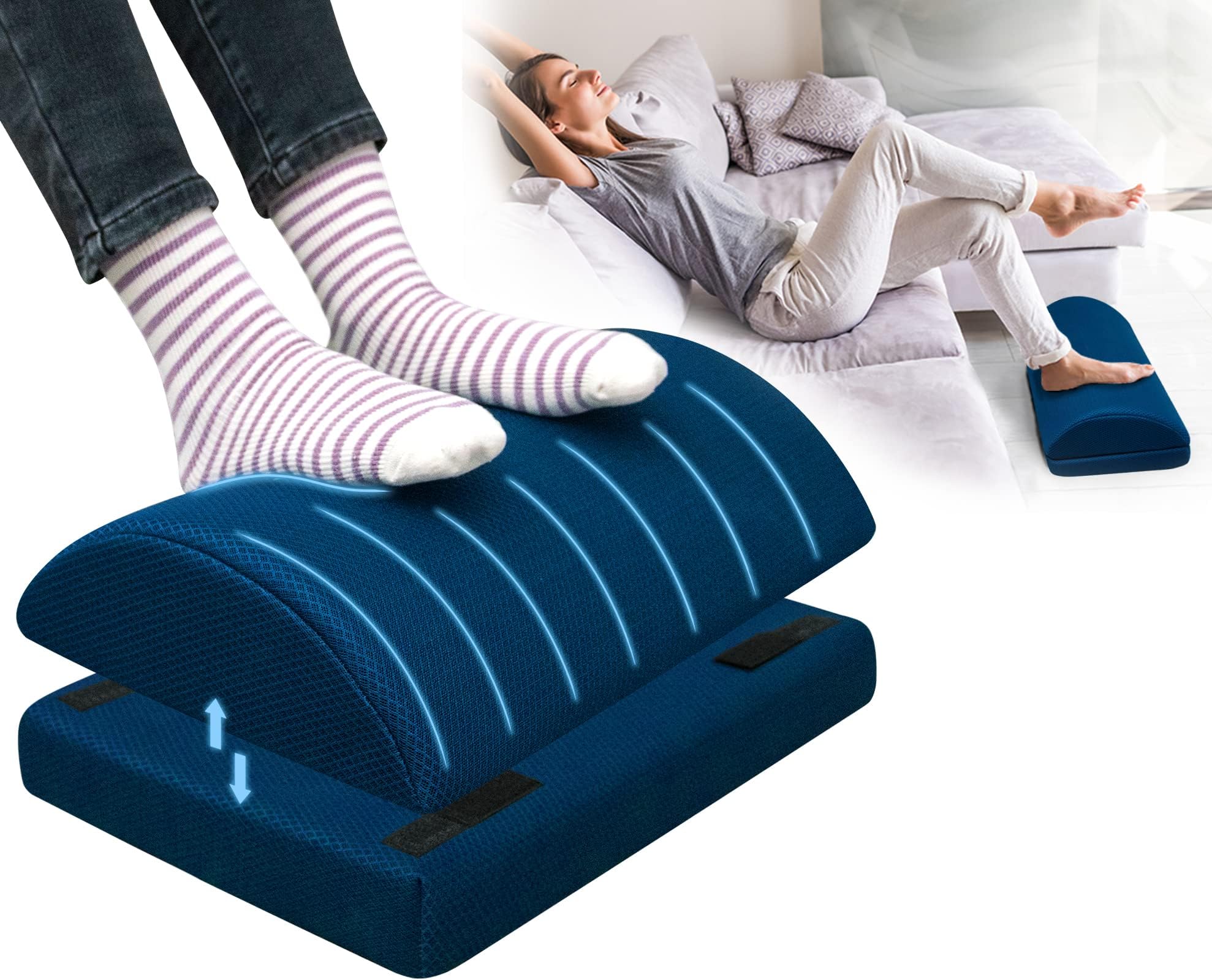 Amazon.com: Muwago Foot Rest for Under Desk at Work, Adjustable Memory ...